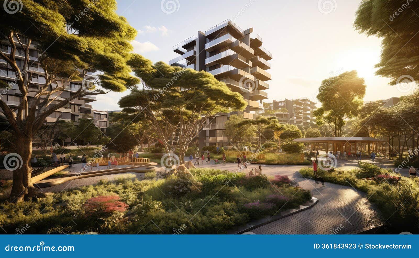 Greenery housing project stock illustration. Illustration of growth ...