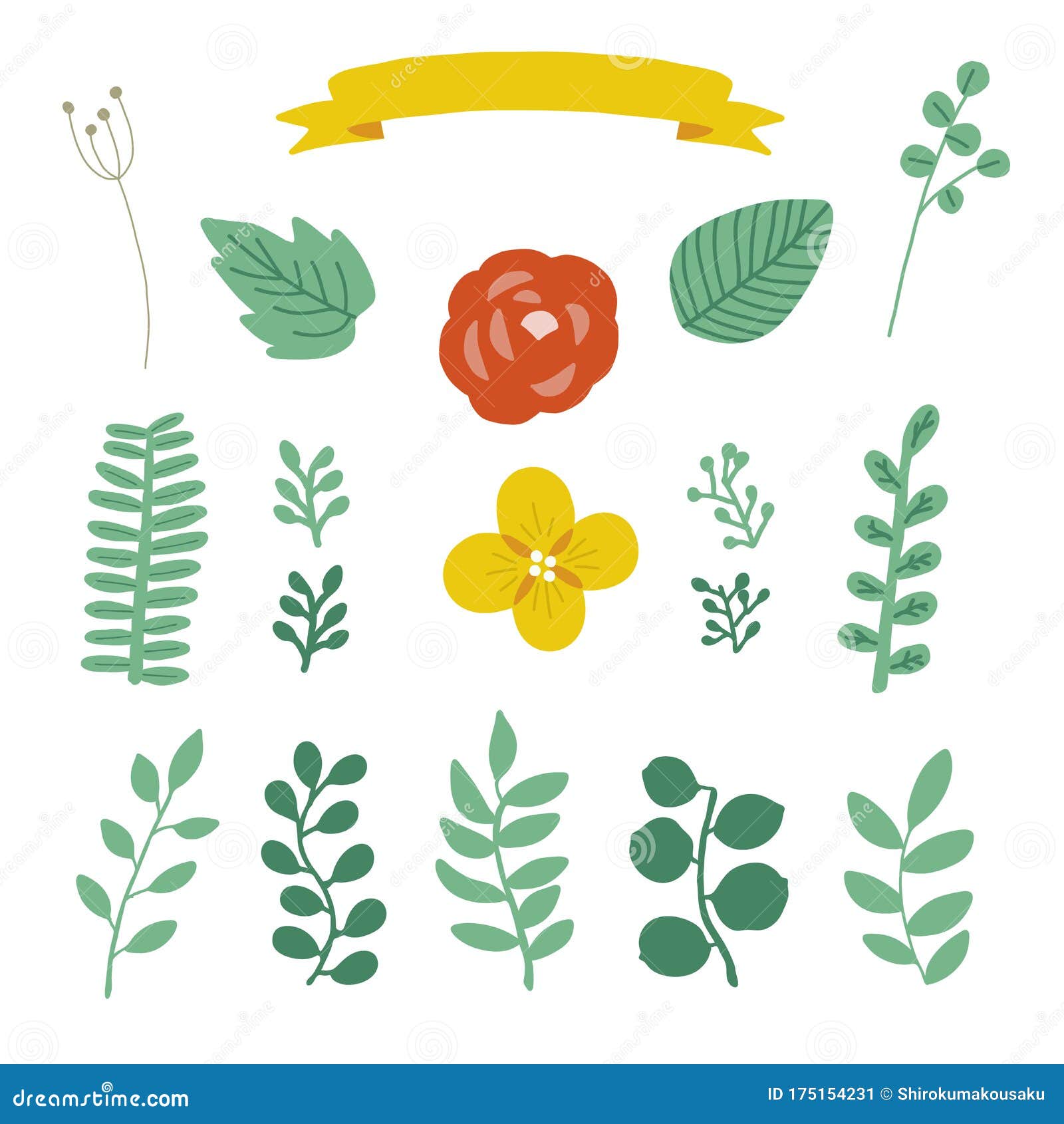 Greenery icons for spring stock vector. Illustration of eucalyptus ...