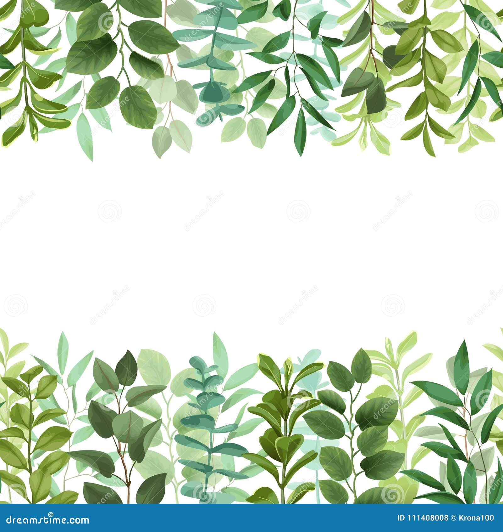 Greenery Seamless Double Border Stock Vector - Illustration of ...