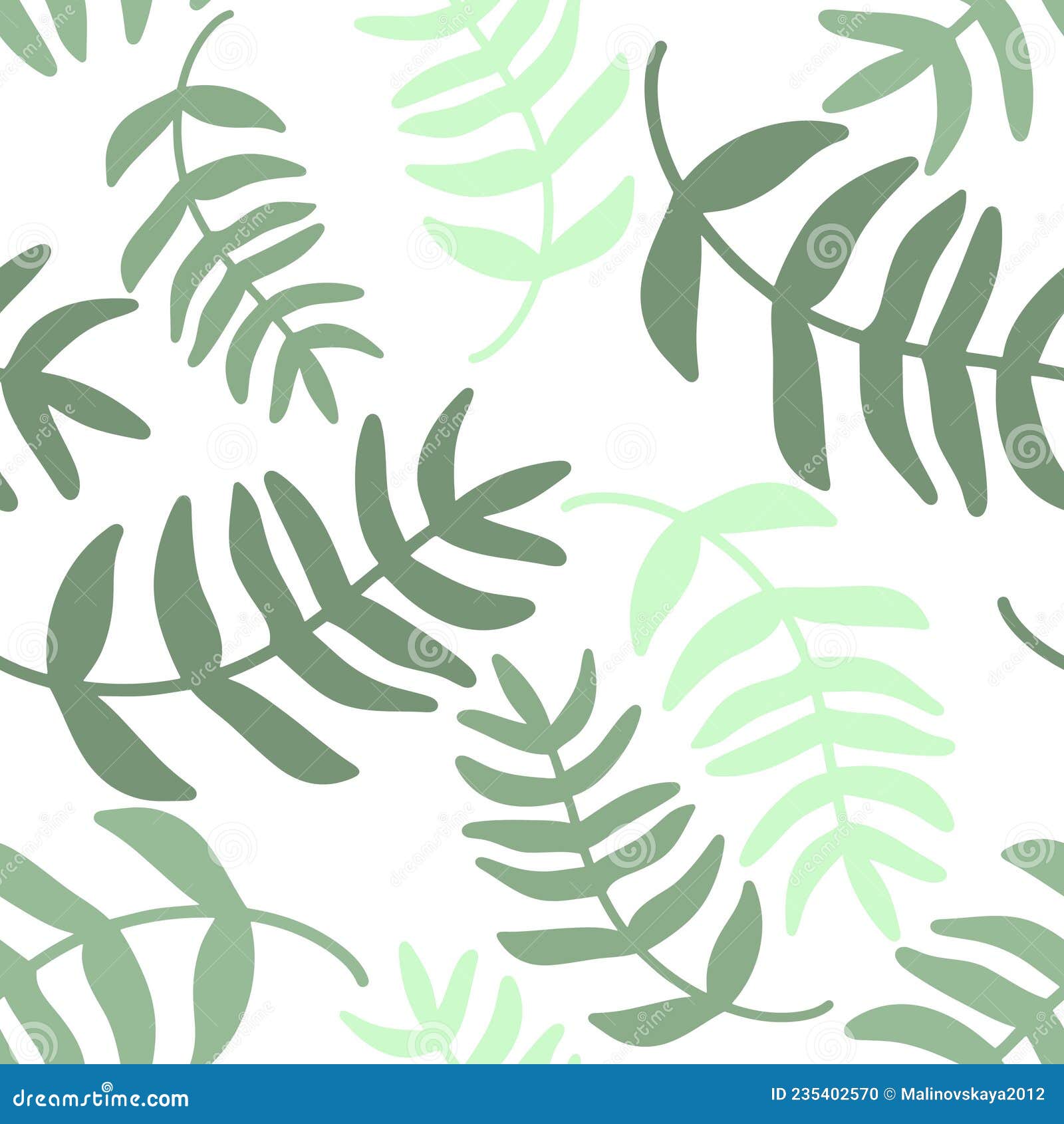 Greenery Seamless Pattern, Vector Illustration. Stock Vector ...