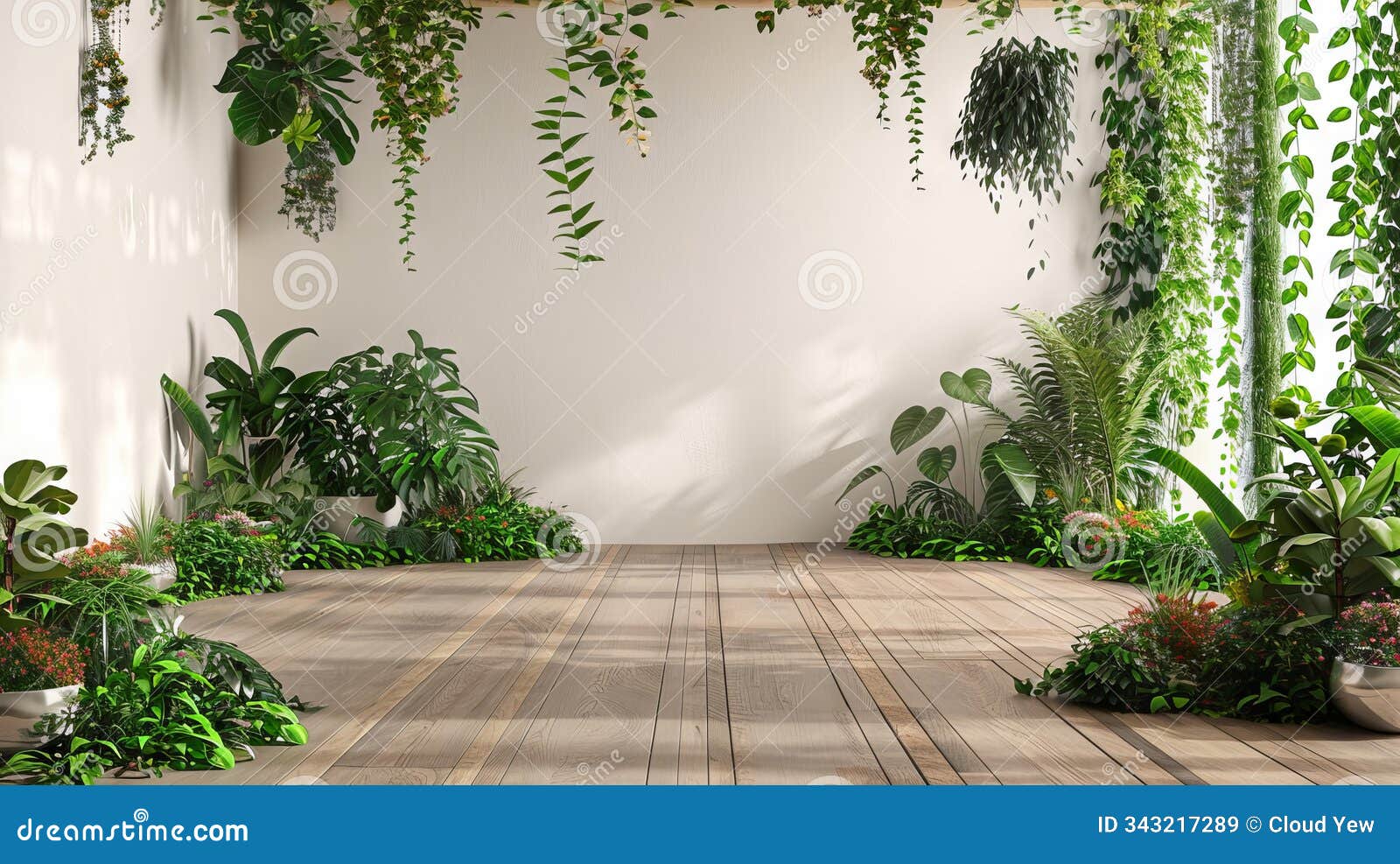 Greenery Setup in Back View Accentuating Botanical Artistry Stock ...