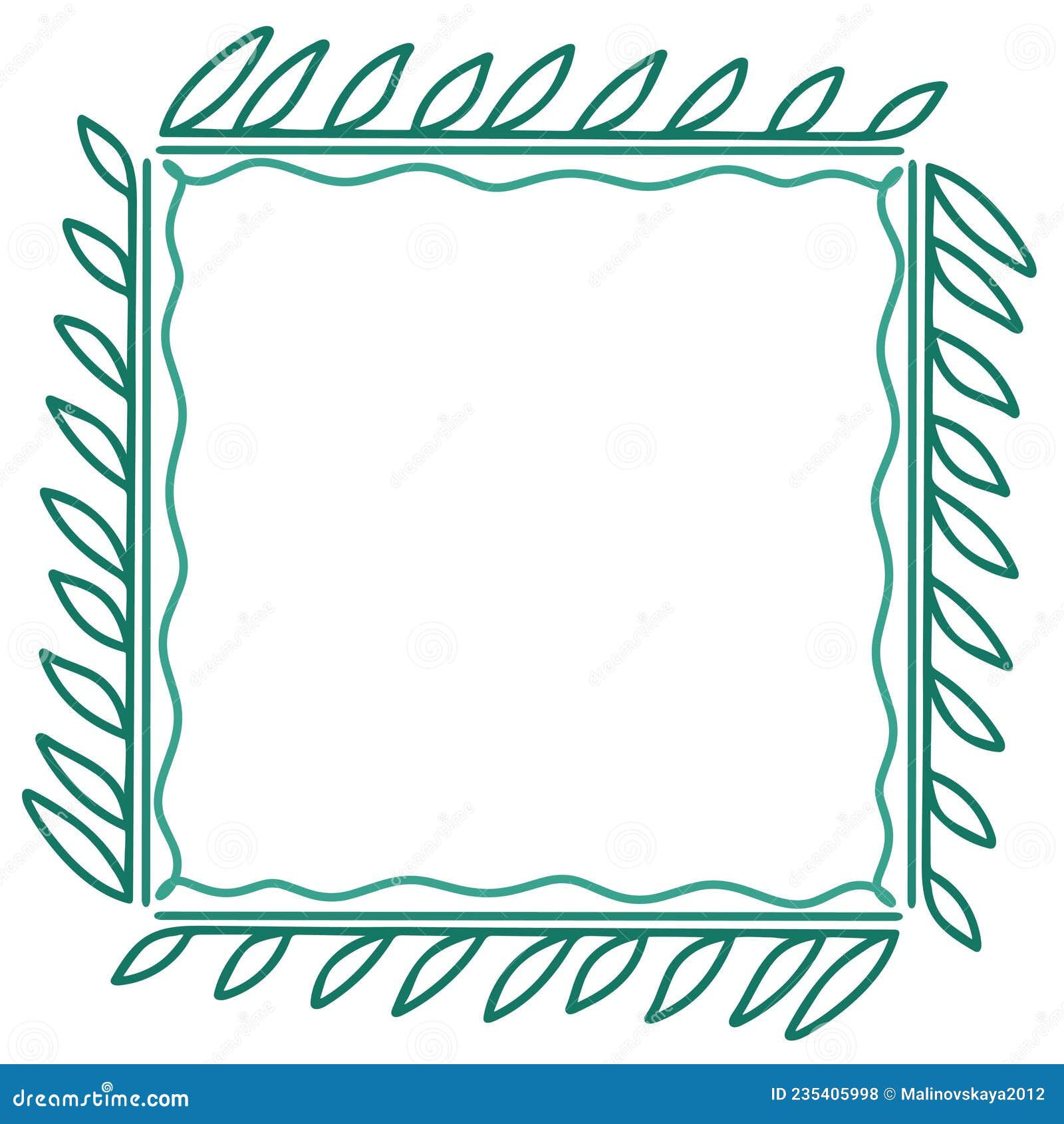 Greenery Square Frame, Vector Illustration. Stock Vector - Illustration ...