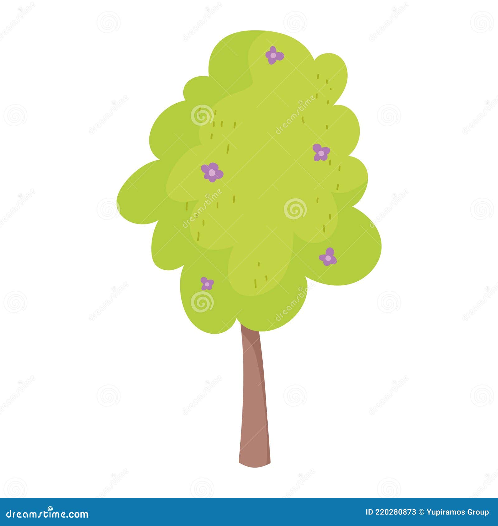 Greenery tree flowers stock vector. Illustration of greenery - 220280873