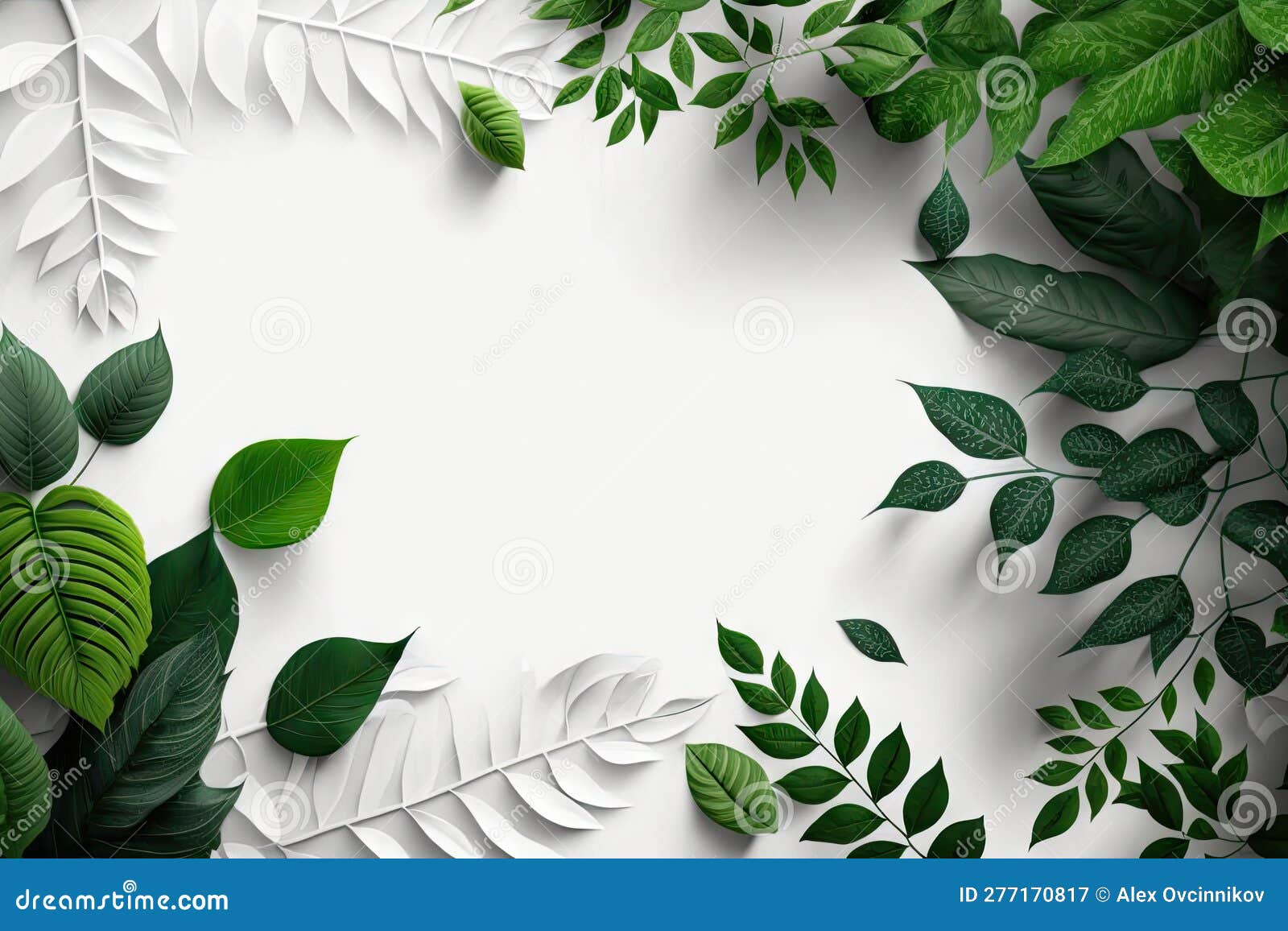 Greenery on White: a Fresh Background for Your Designs. Stock ...