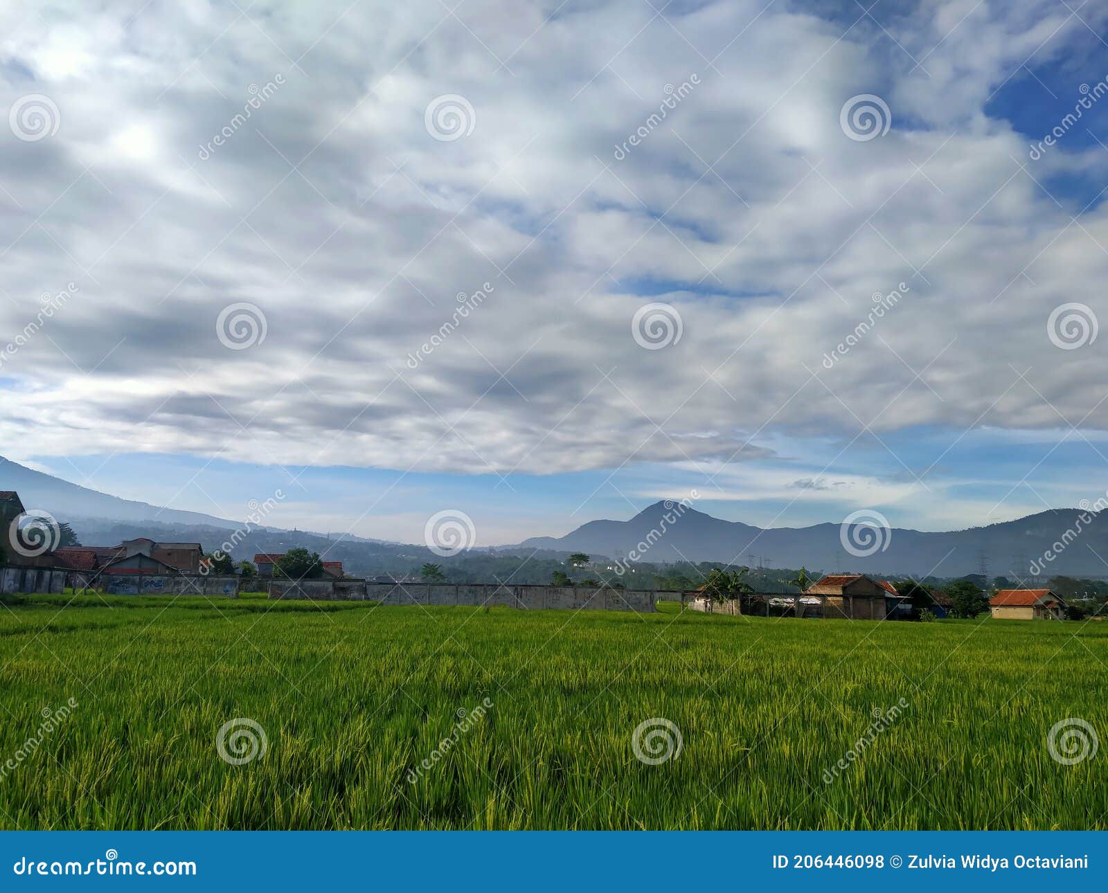 Greenfield Scenery Blue Sky Mountain Stock Photo - Image of mountain ...