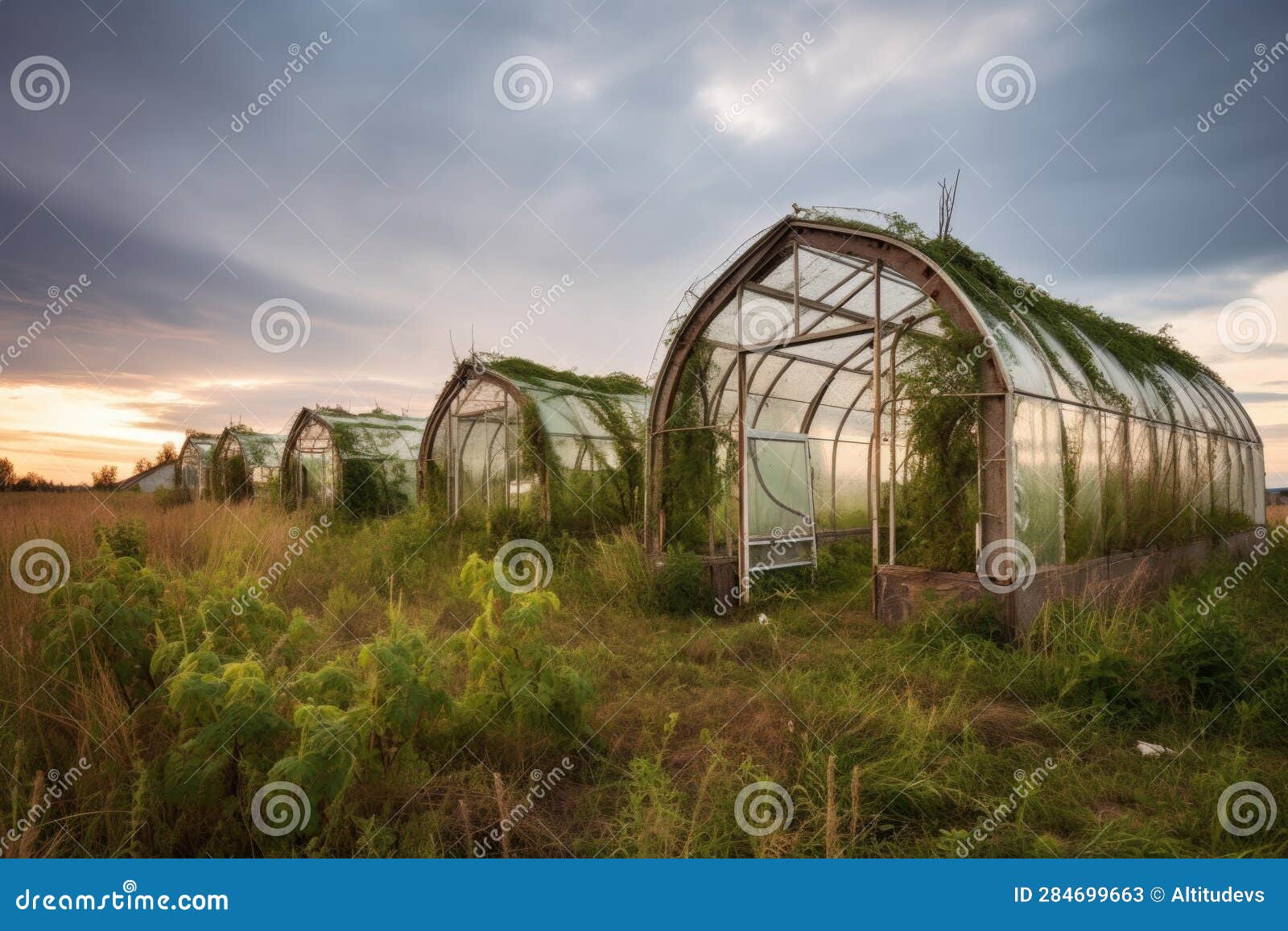 Greenhouse Frame Twisted and Bent by Wind Force Stock Image - Image of ...