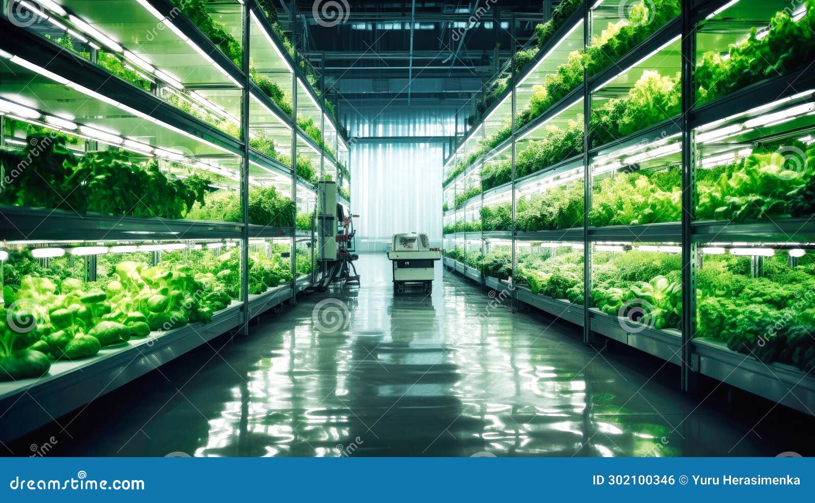 Greenhouse with Hydroponic System. Growing Fresh Vegetables and Herbs ...