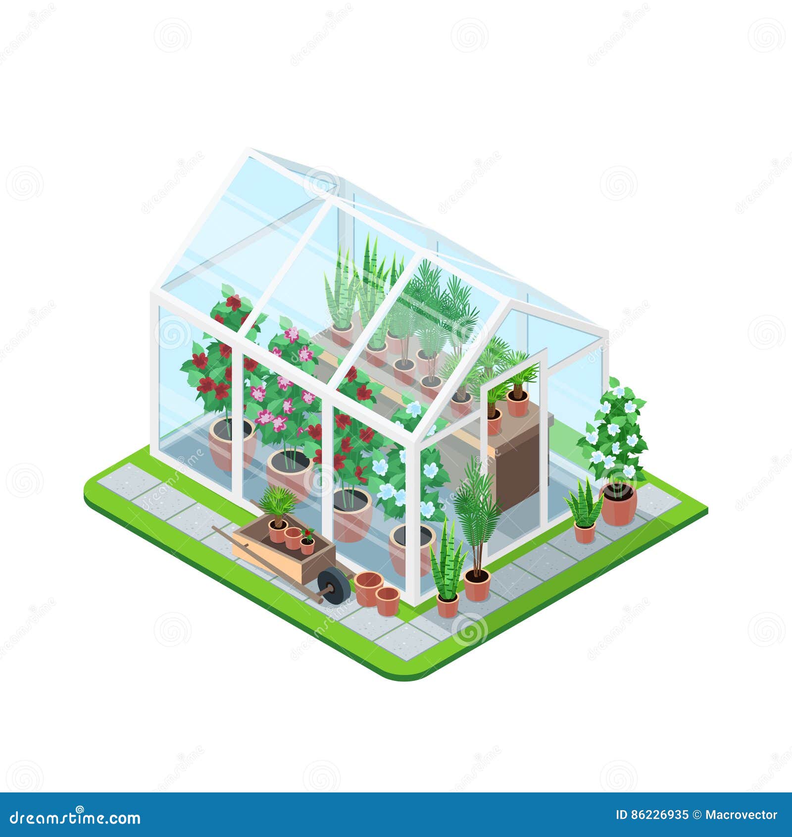 Greenhouse Isometric Flowchart Cartoon Vector | CartoonDealer.com ...