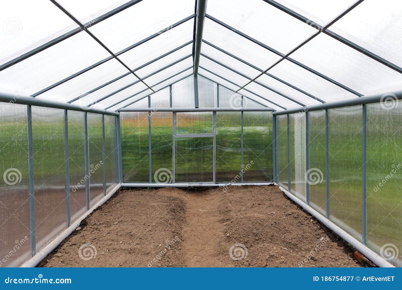 The Greenhouse Polycarbonate with Gable Roof Stock Image - Image of ...