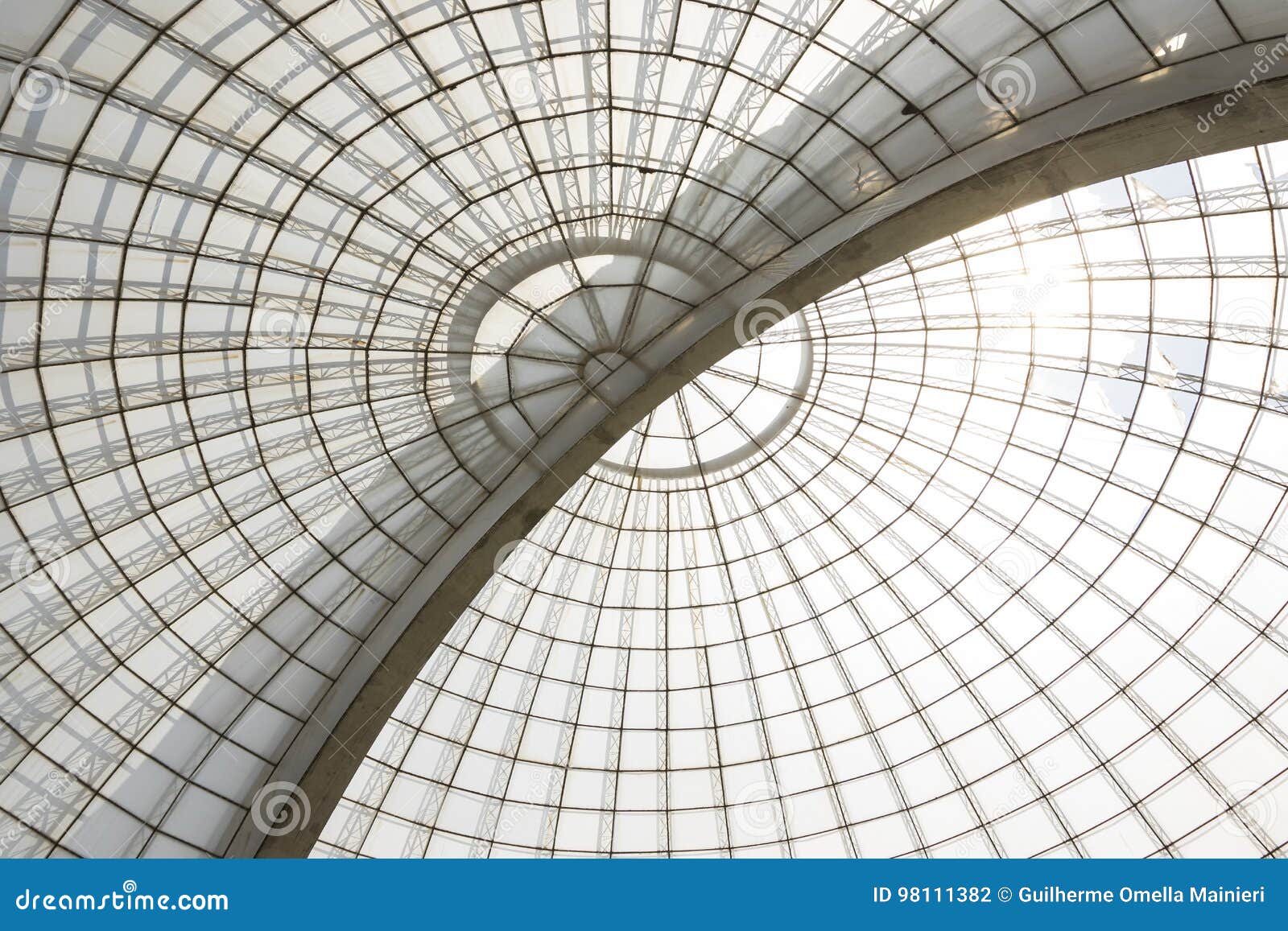 Greenhouse Symmetrical Dome Curved Structure Seen From Below Stock ...