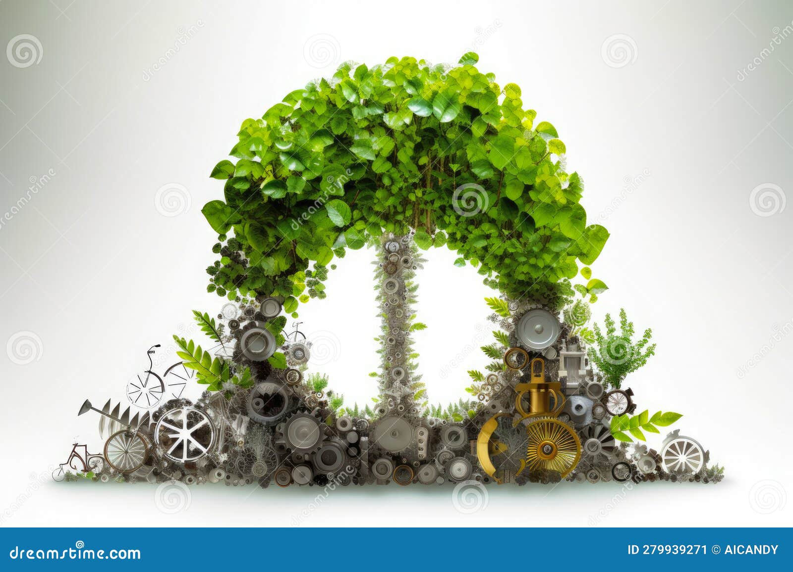 The Greening of Industry, a Sustainable Solution Stock Illustration ...