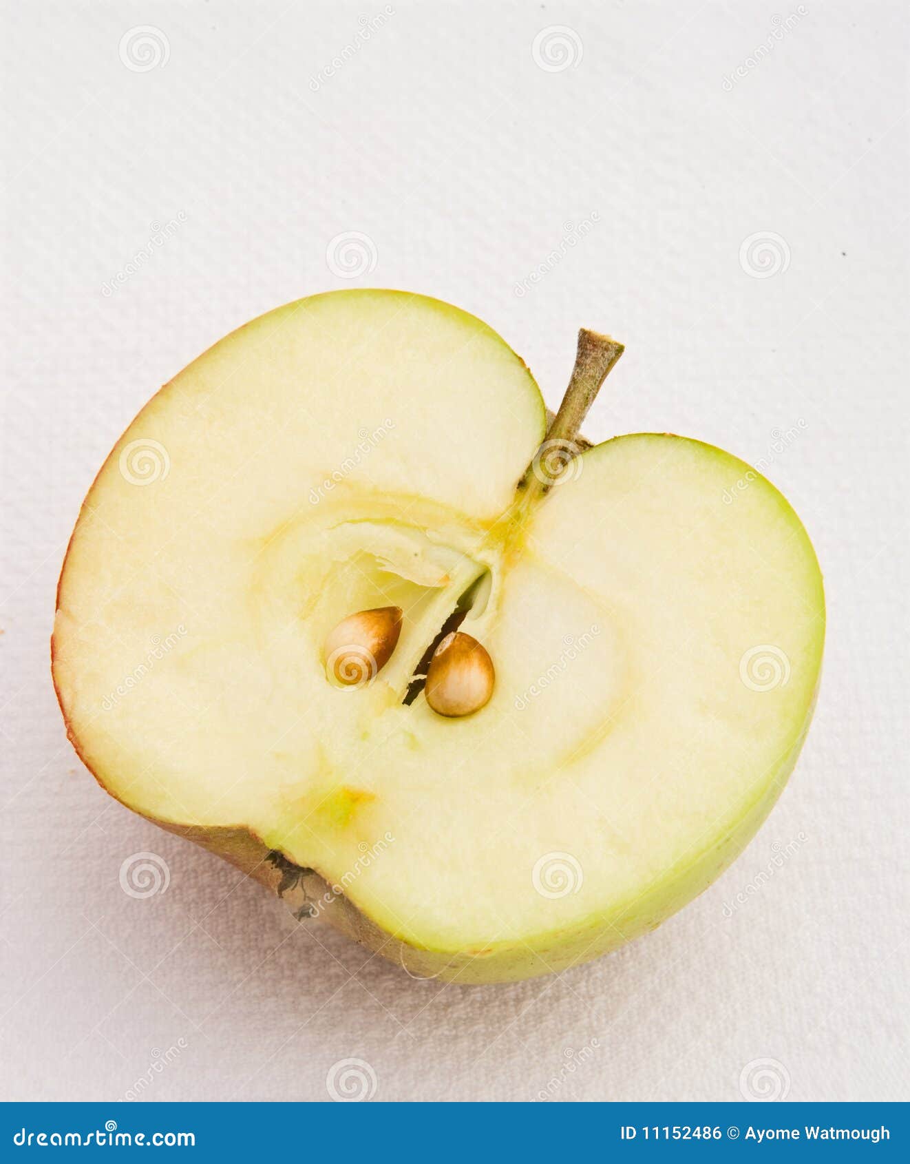 Greenish Apple Split in Half. Stock Photo - Image of apple, crumble ...