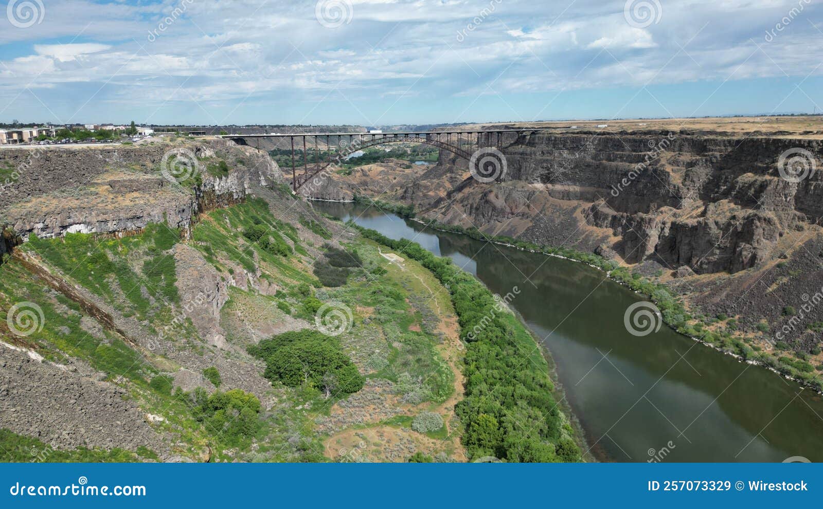 Greenish River between Cliff in Summer Stock Image - Image of water ...
