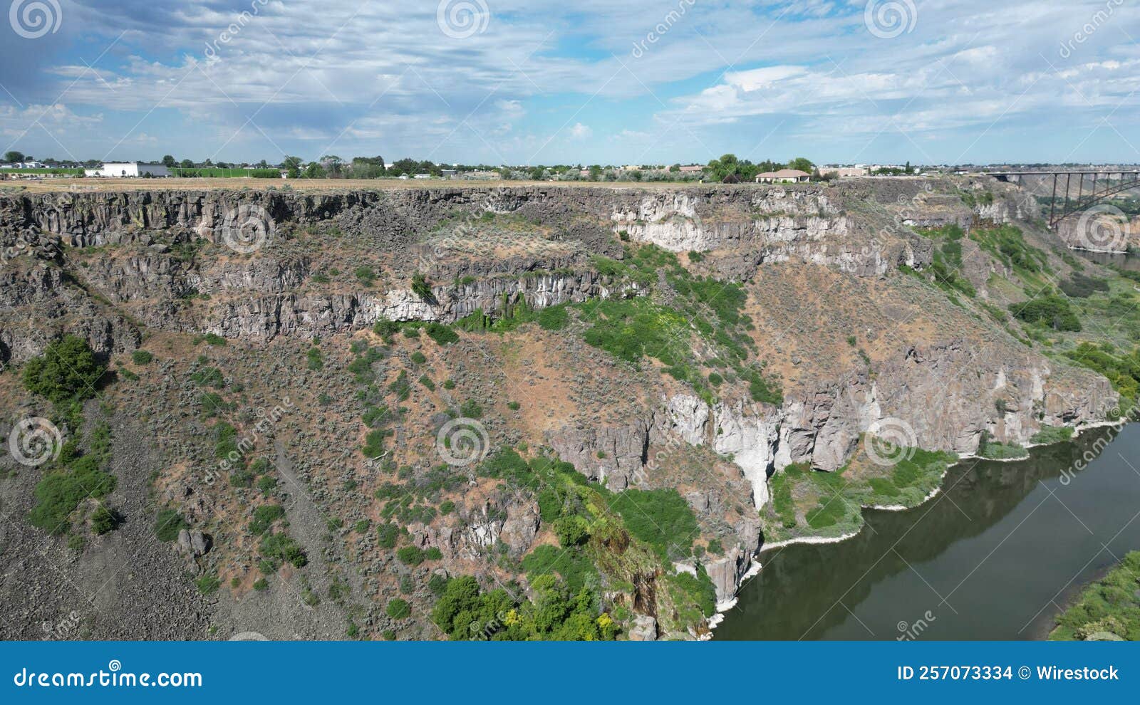 Greenish River between Cliff in Summer Stock Photo - Image of ...