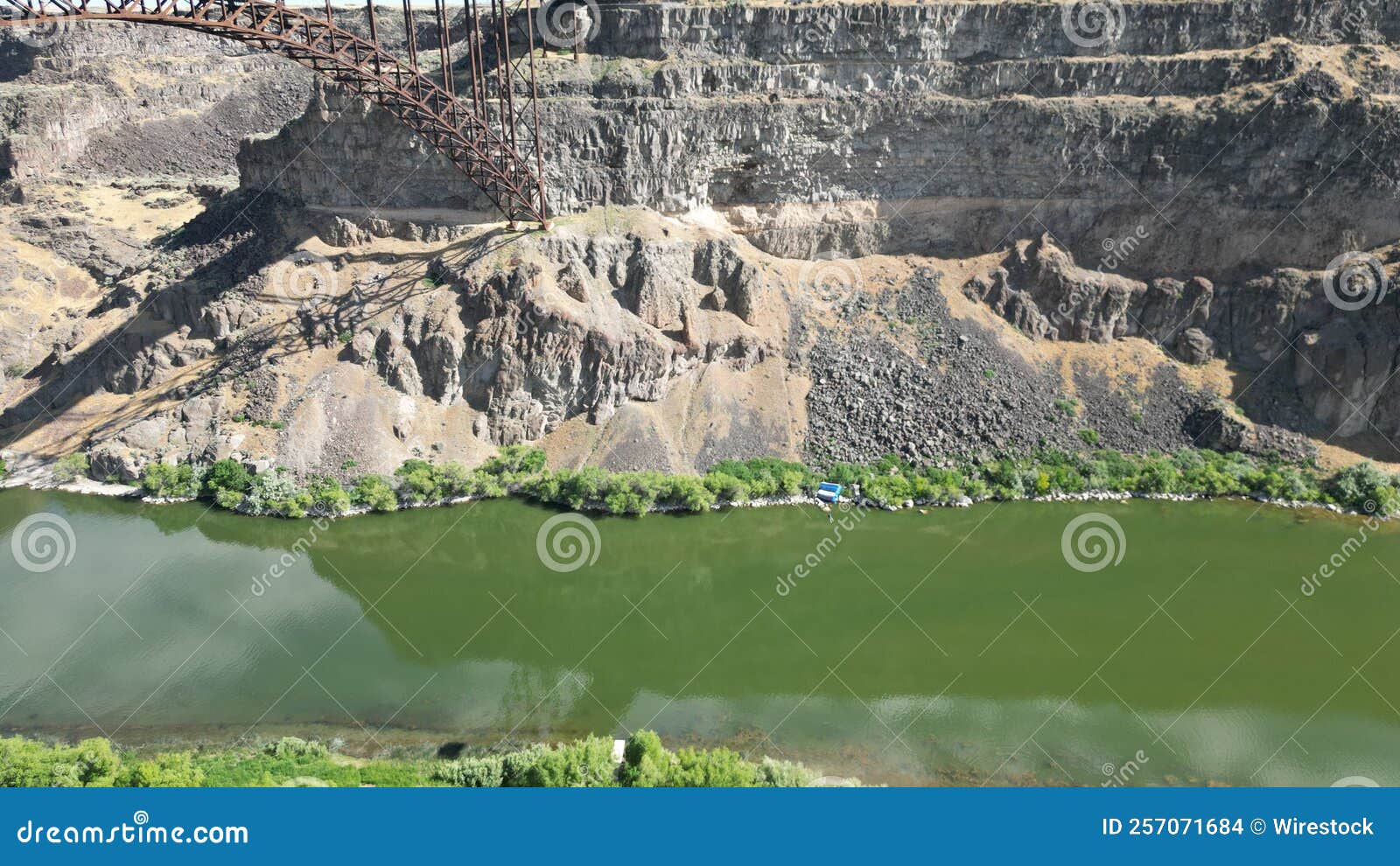 Greenish River between Cliffs Stock Photo - Image of water, river ...