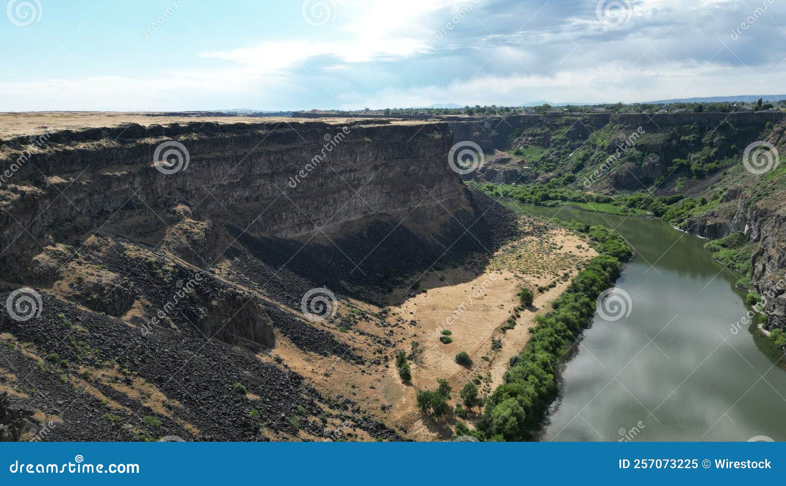 Greenish River between Cliffs in a Summer Day Stock Image - Image of ...