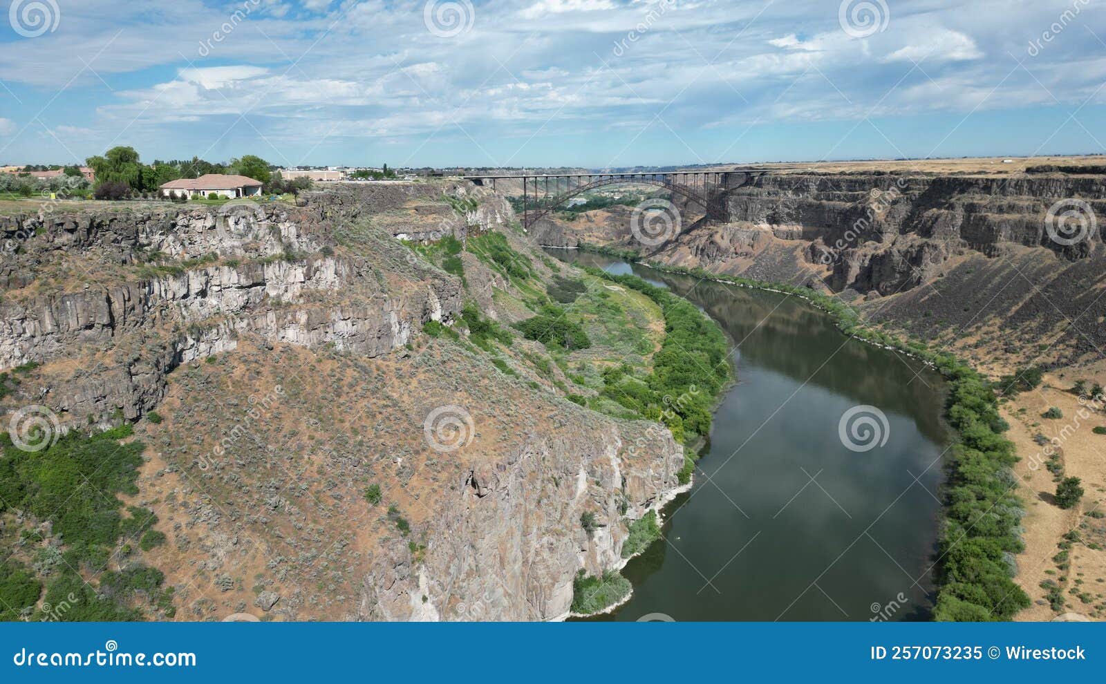 Greenish River between Cliffs in a Summer Day Stock Image - Image of ...