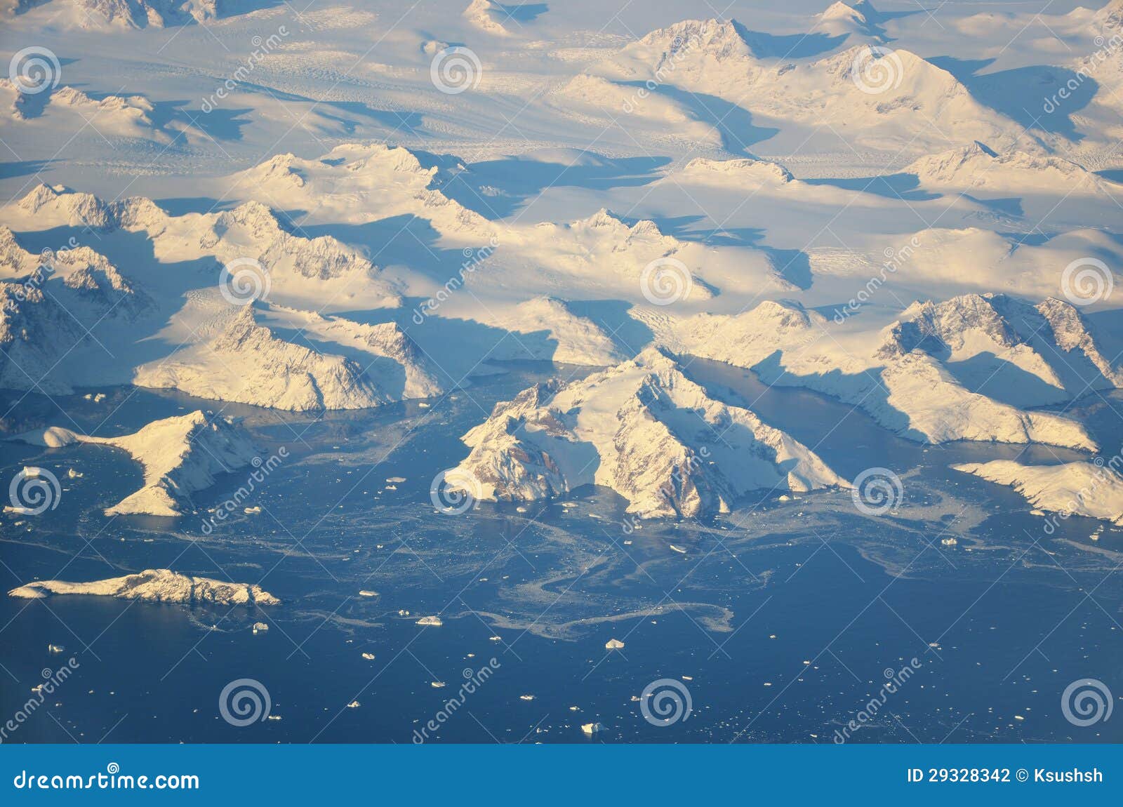 Greenland coast stock photo. Image of aerial, high, winter - 29328342