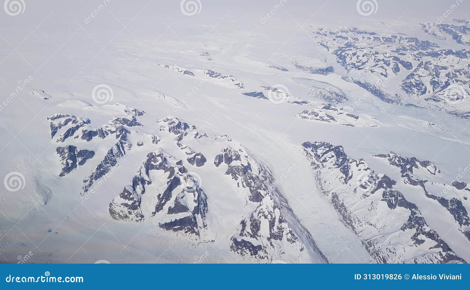 Greenland Ice View from Airplane Stock Photo - Image of mountains ...