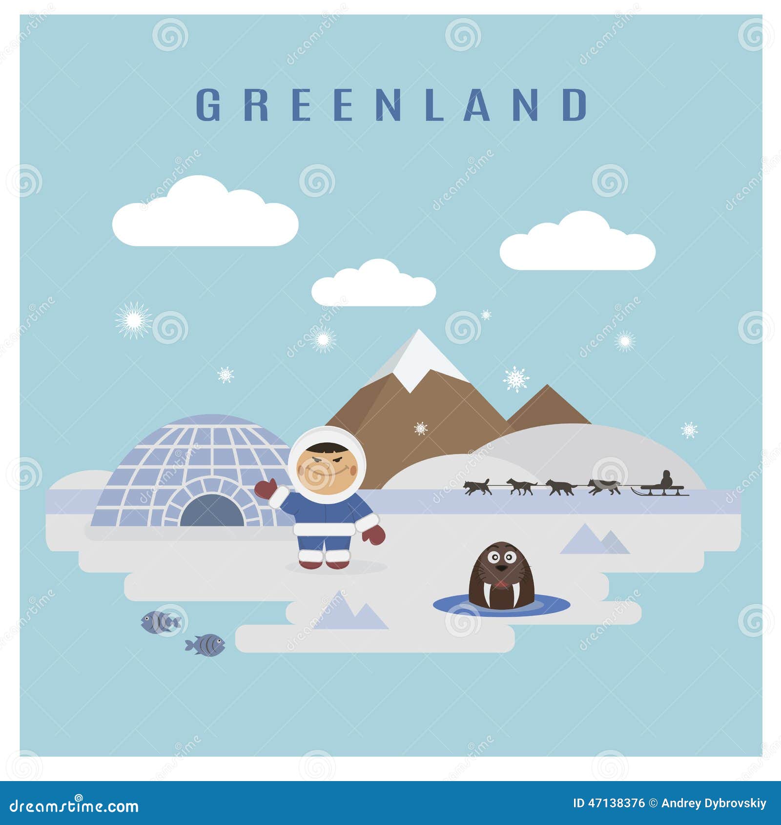 Vector Eskimo. Flat Style Colorful Cartoon Illustration ...