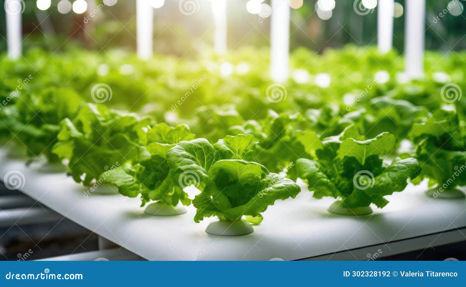 Greens Grow in Hydroponics, Modern Technology. Sprouts Stock Photo ...