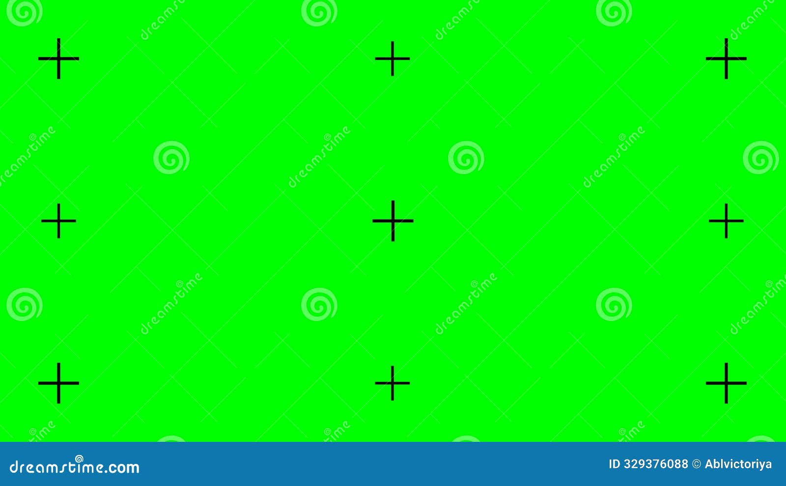 Greenscreen Background with Black Tracking Cross-shaped Marks. Chroma ...