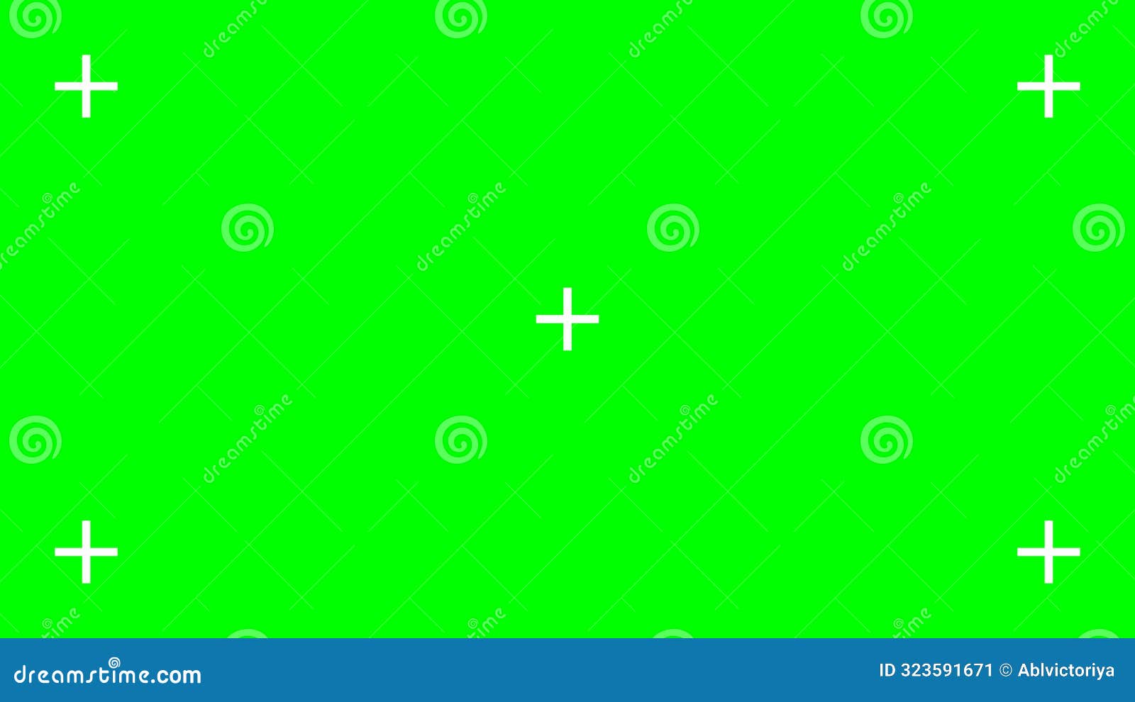 Greenscreen Background With White Tracking Cross Marks. Chroma Key ...