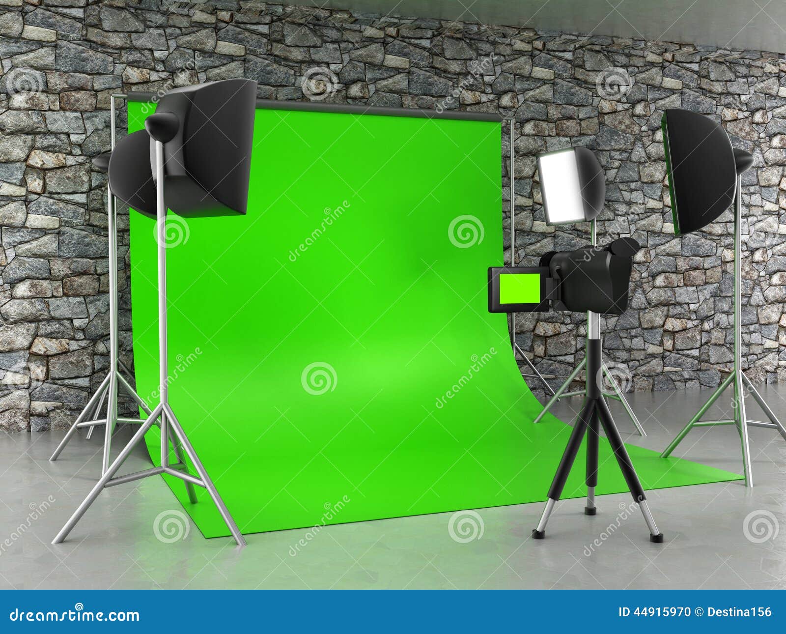 Greenscreen studio setup stock illustration. Illustration of buildings ...