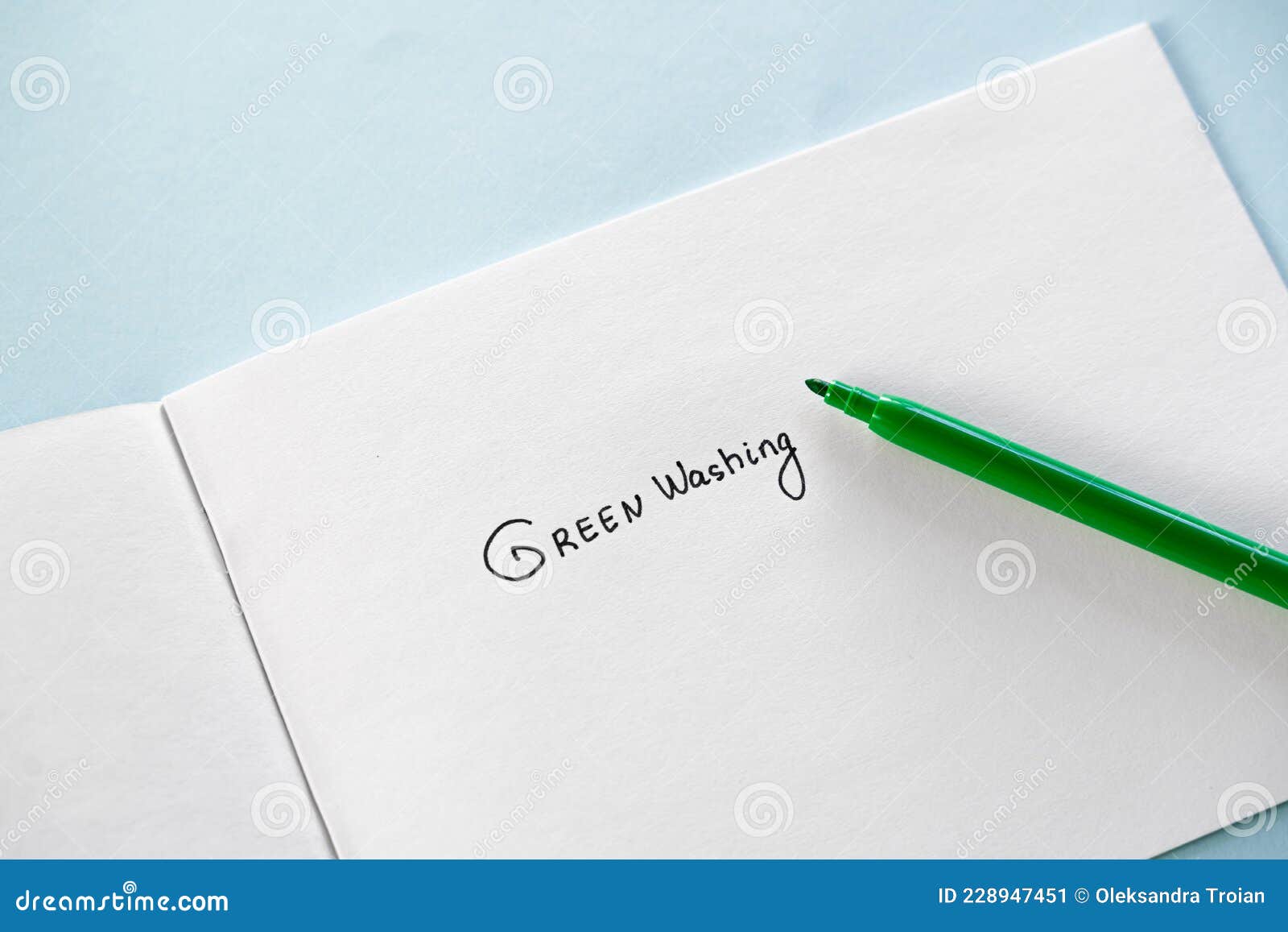Greenwashing Concept. Drawing on Paper with Text and Green Marker ... Greenwashing Concept. Drawing on Paper with Text and Green Marker ...