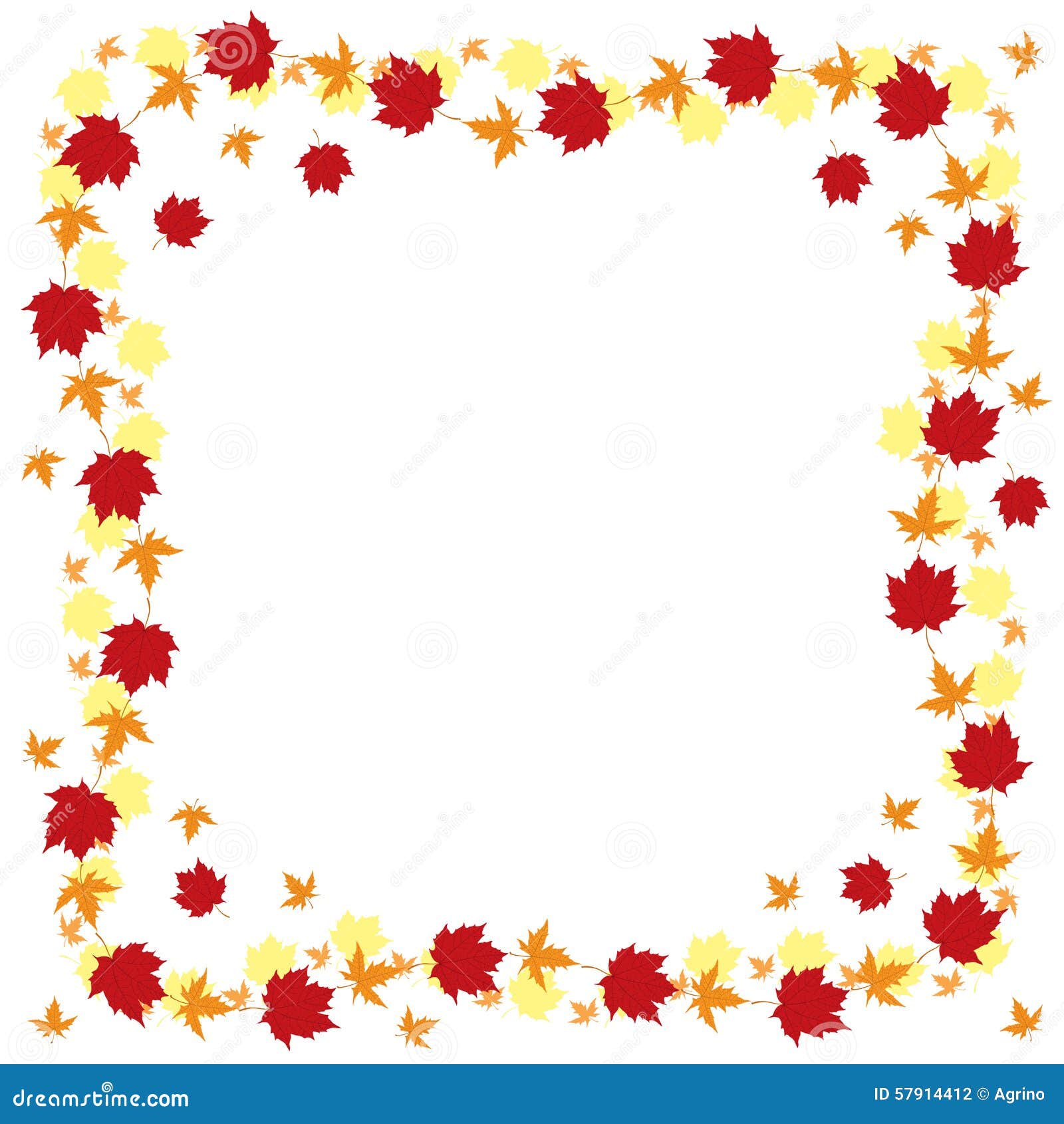 Greeting Autumn Border With Maple Leaves Stock Vector - Image: 57914412