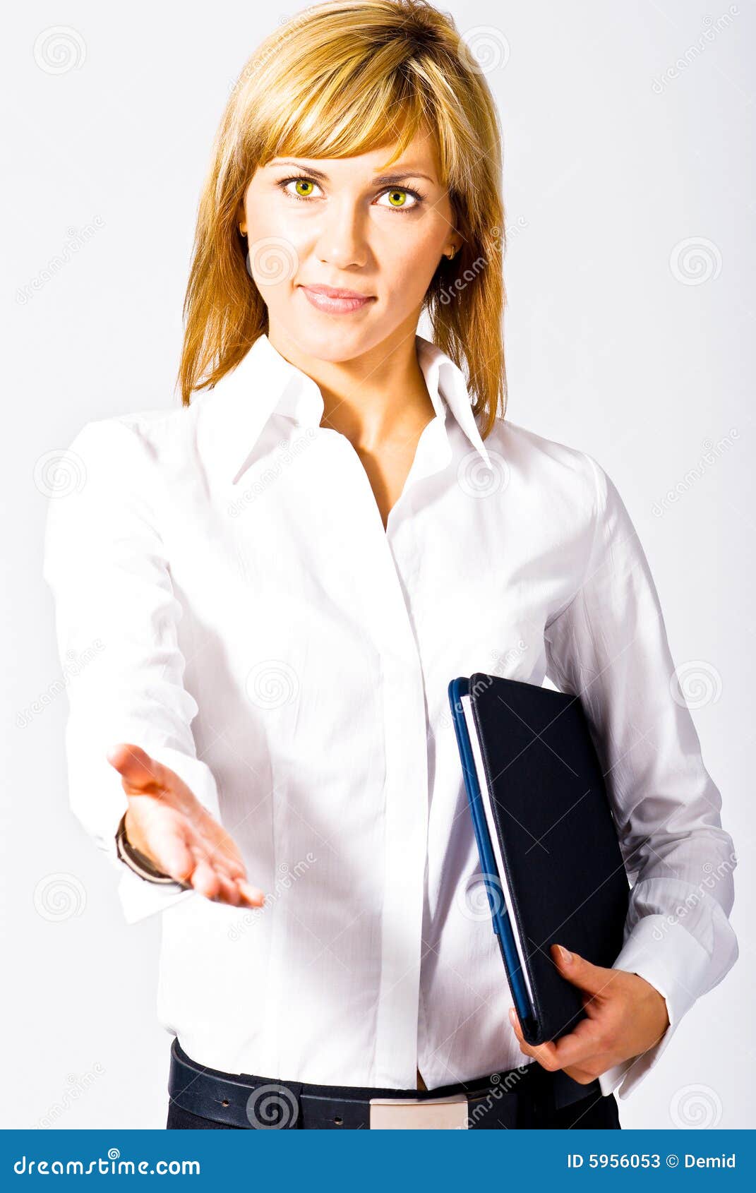 Greeting Beautiful Business Lady Stock Image - Image of people, human ...