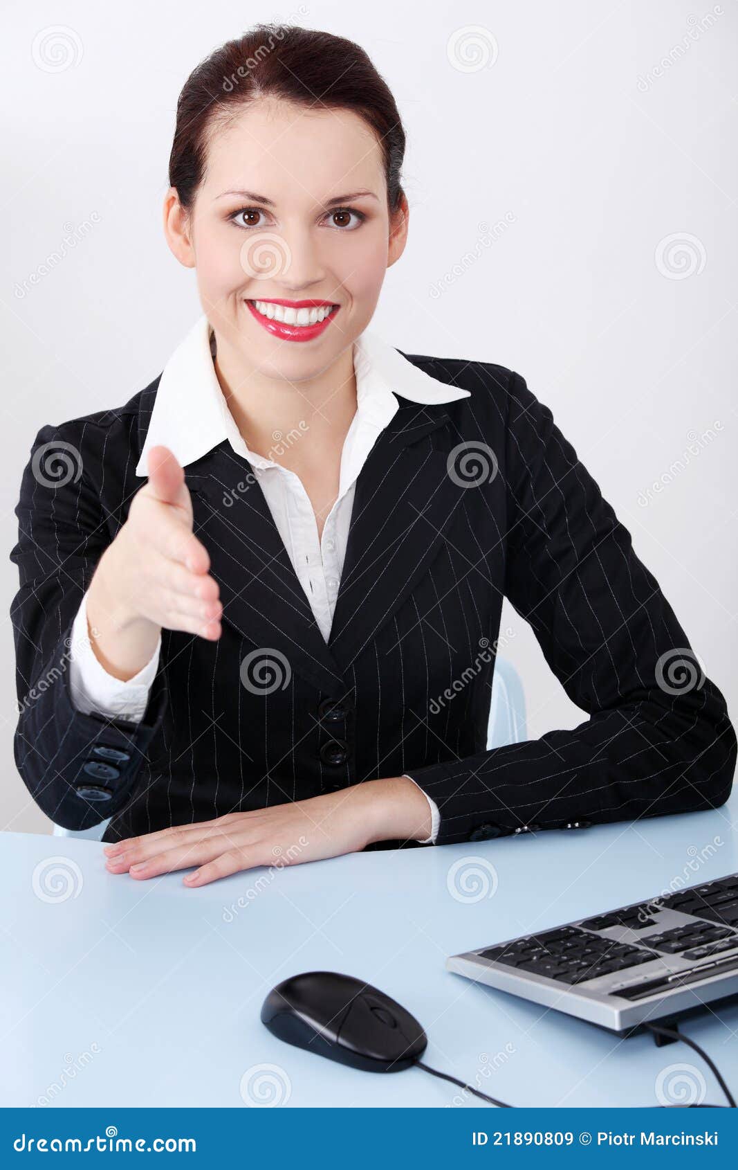 Greeting businesswoman. stock image. Image of elegant - 21890809