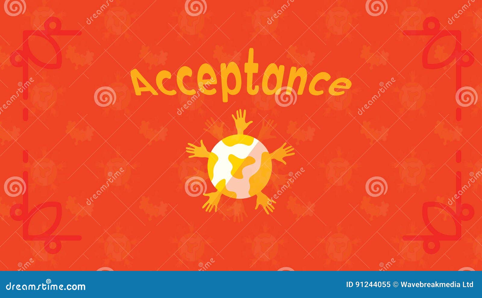 Greeting Card with Acceptance Text Stock Vector - Illustration of ...