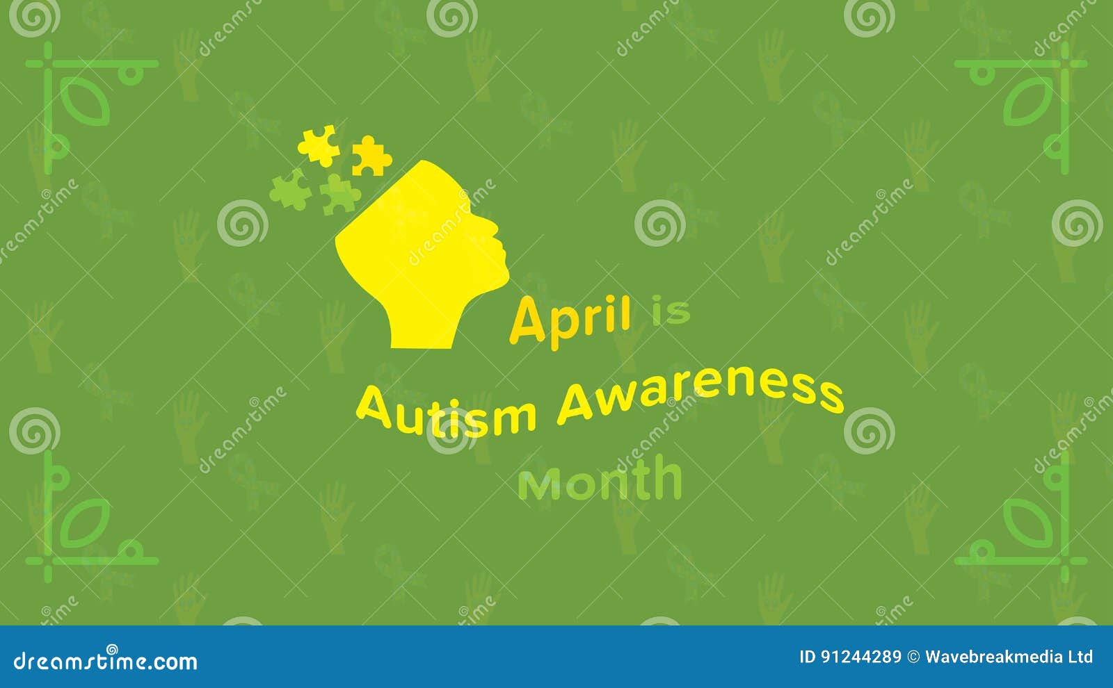 Greeting Card with April Awareness Month Message Stock Vector ...