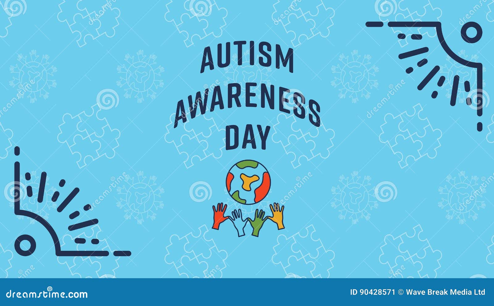 Greeting Card with Autism Awareness Day Message Stock Vector ...