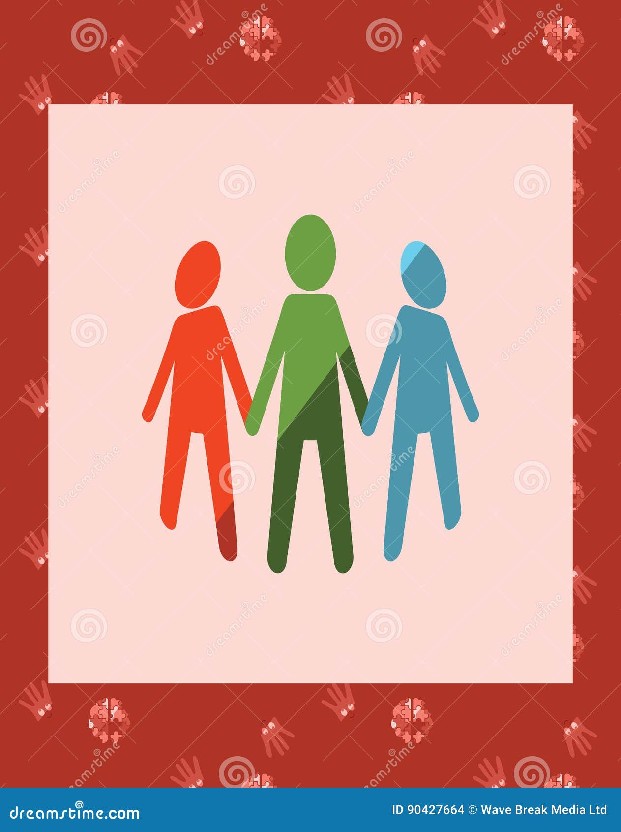 Greeting Card with Autism Unity Symbol Stock Vector - Illustration of ...