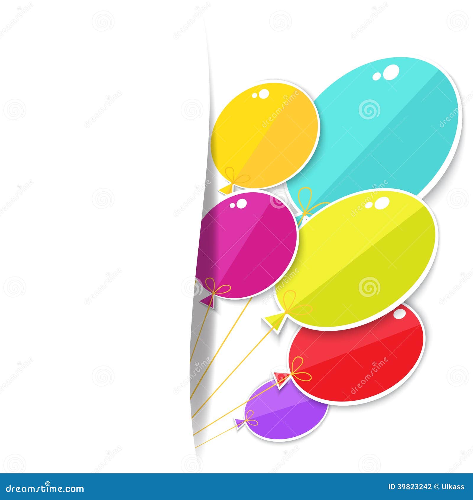 Greeting Card with a Balloons. Stock Vector - Illustration of festive ...