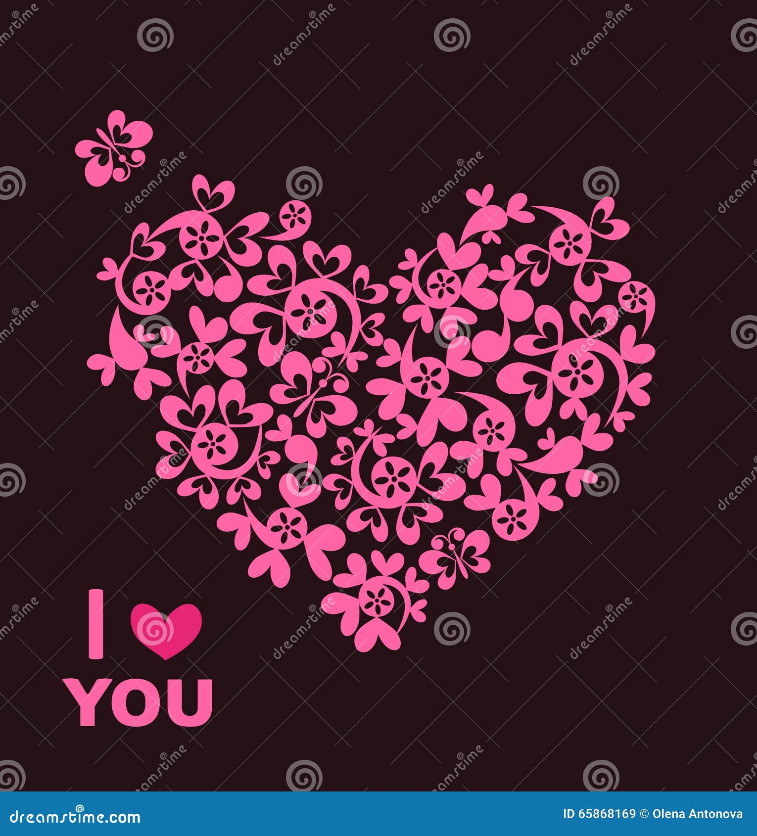 Greeting Card with Beautiful Paper Pink Heart Stock Vector ...