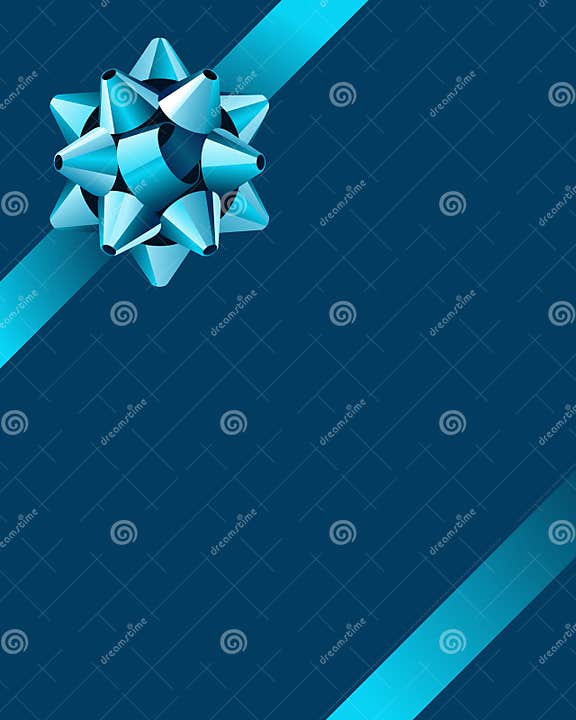 Greeting Card with Blue Bow Stock Vector - Illustration of xmas, satin ...