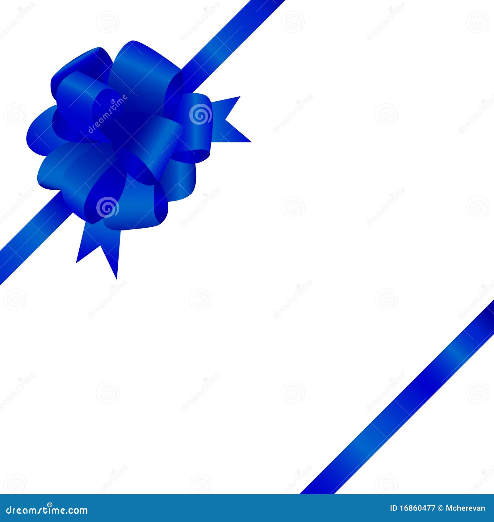 Greeting Card with Blue Satin Bow Stock Vector - Illustration of blue ...