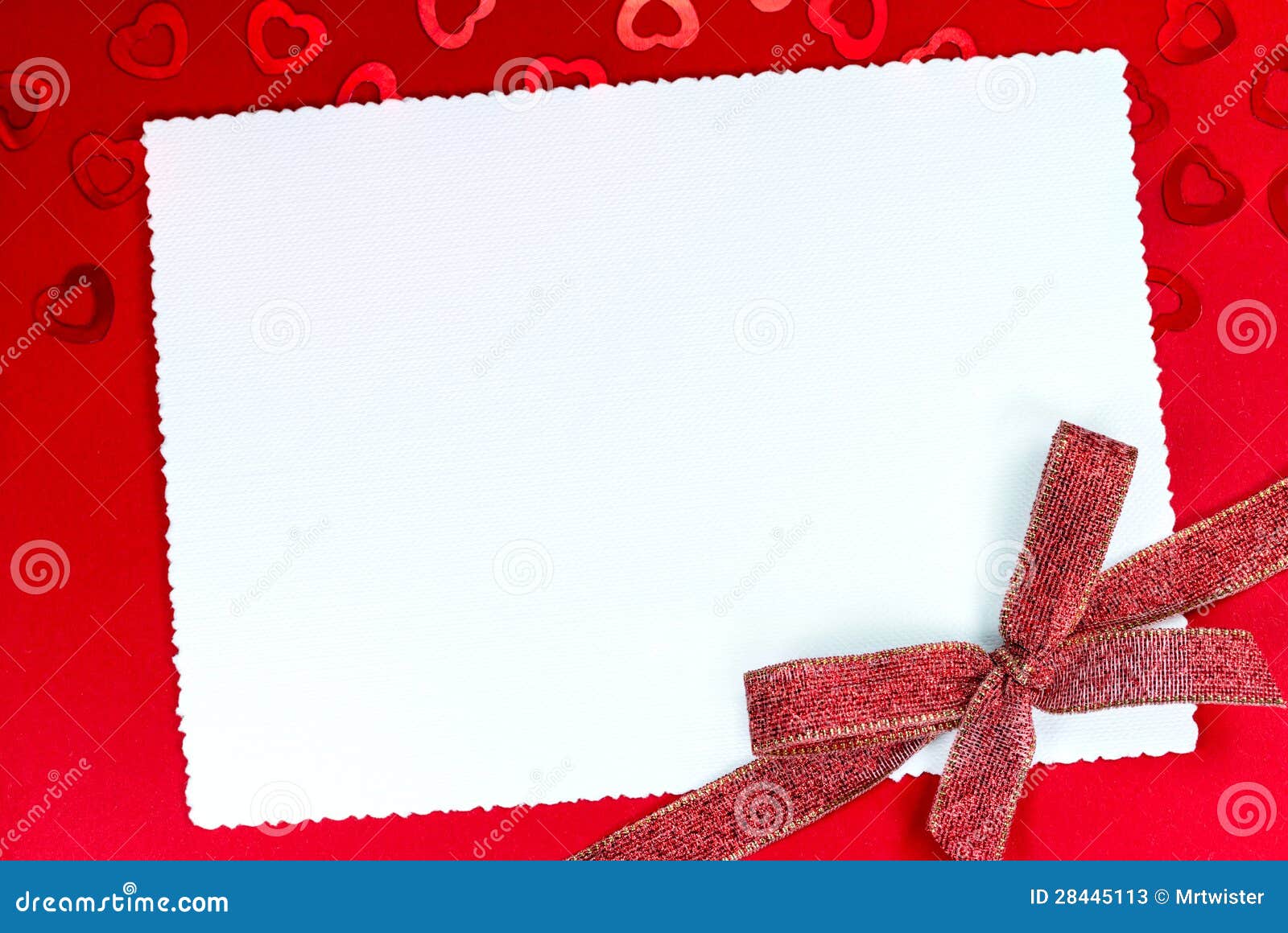 Greeting card with bow stock image. Image of copy, space - 28445113