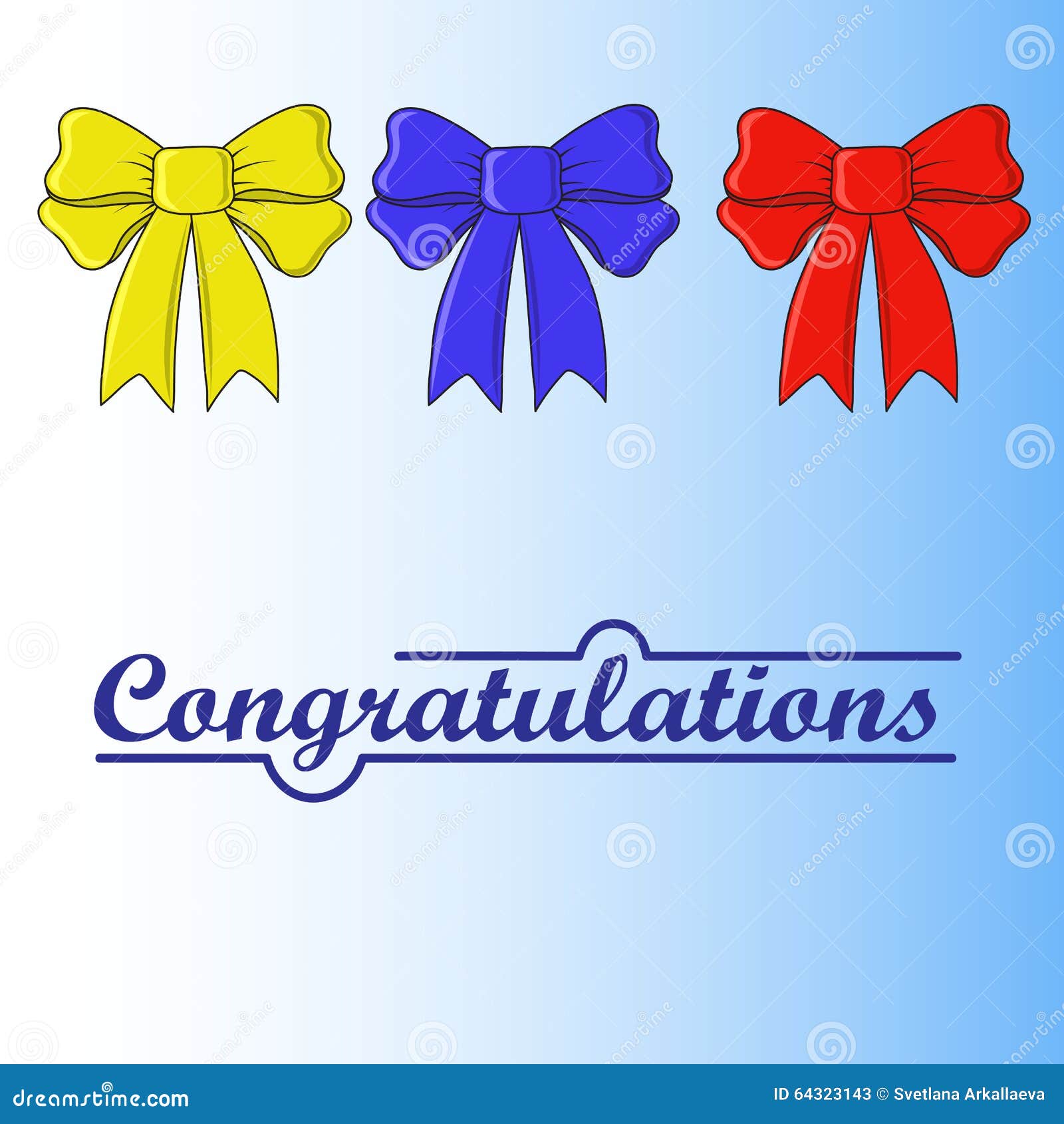 Greeting Card with Bow Vector Stock Vector - Illustration of gift ...