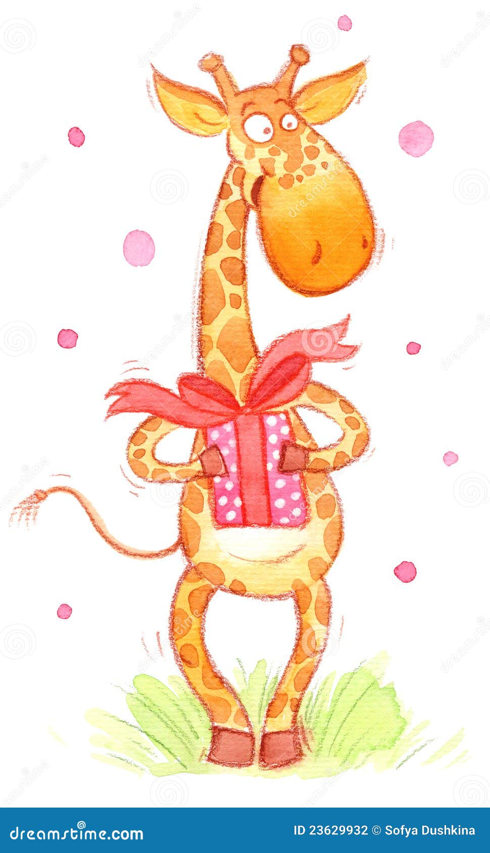 Greeting Card of Cartoon Giraffe Stock Illustration - Illustration of ...