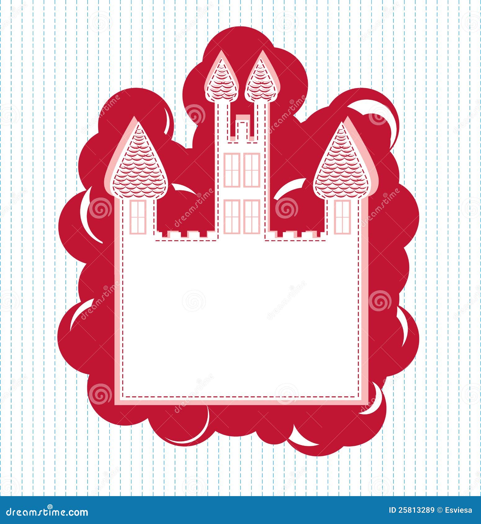 A Greeting Card with Castle Stock Vector - Illustration of drawing ...