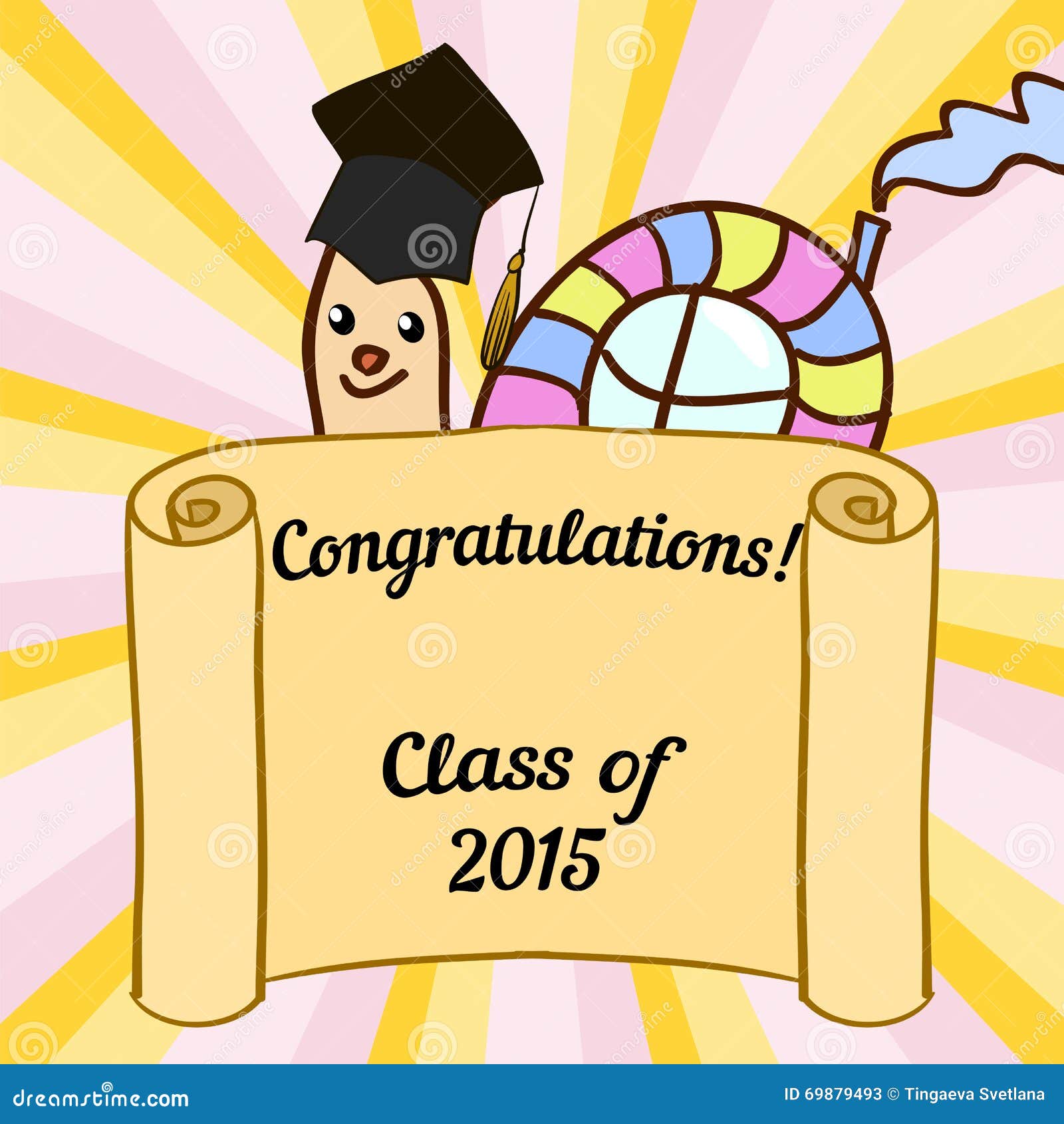 Greeting Card with a Character and Congratulations Graduate Stock ...