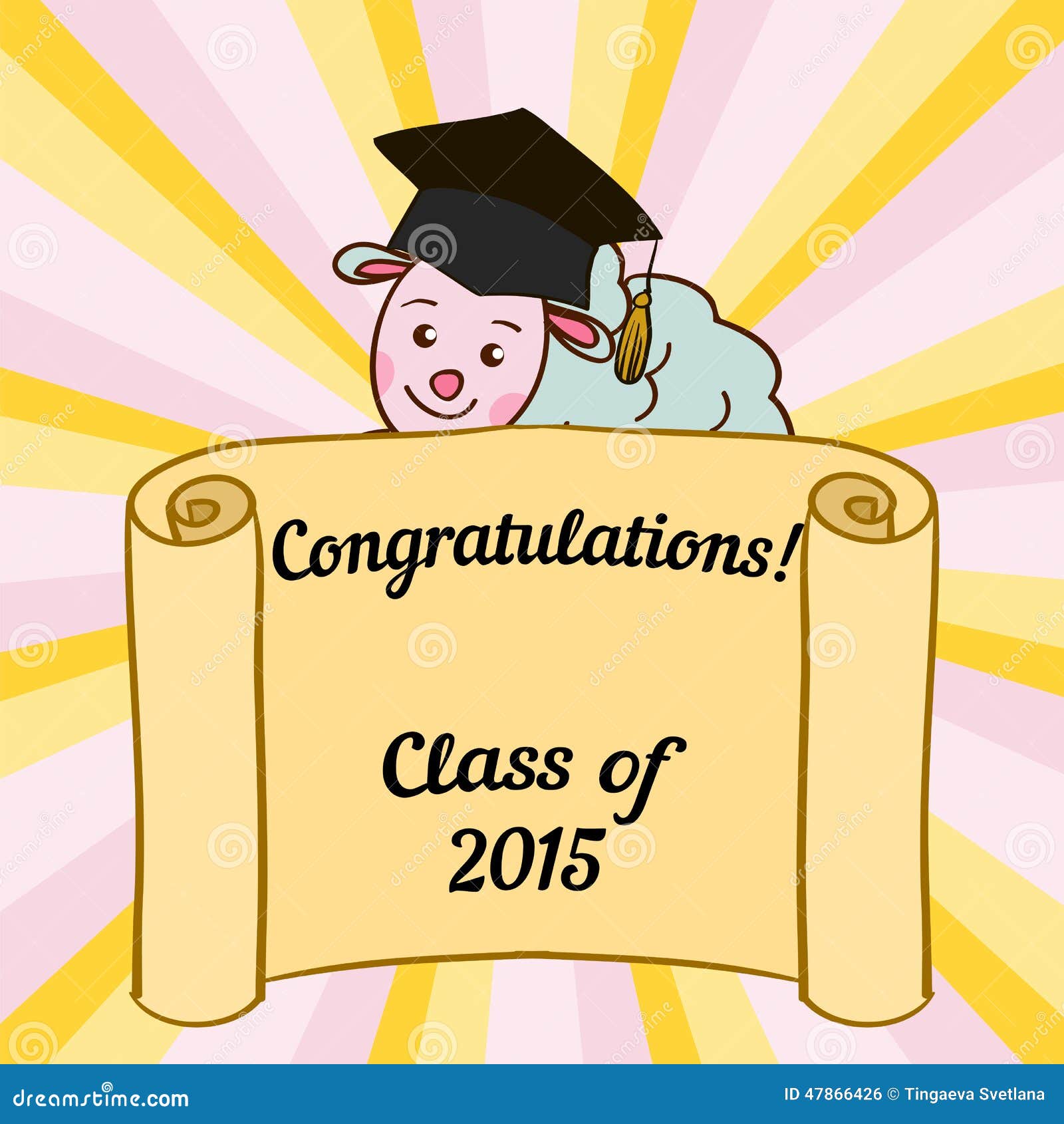 Greeting Card with a Character and Congratulations Stock Vector ...