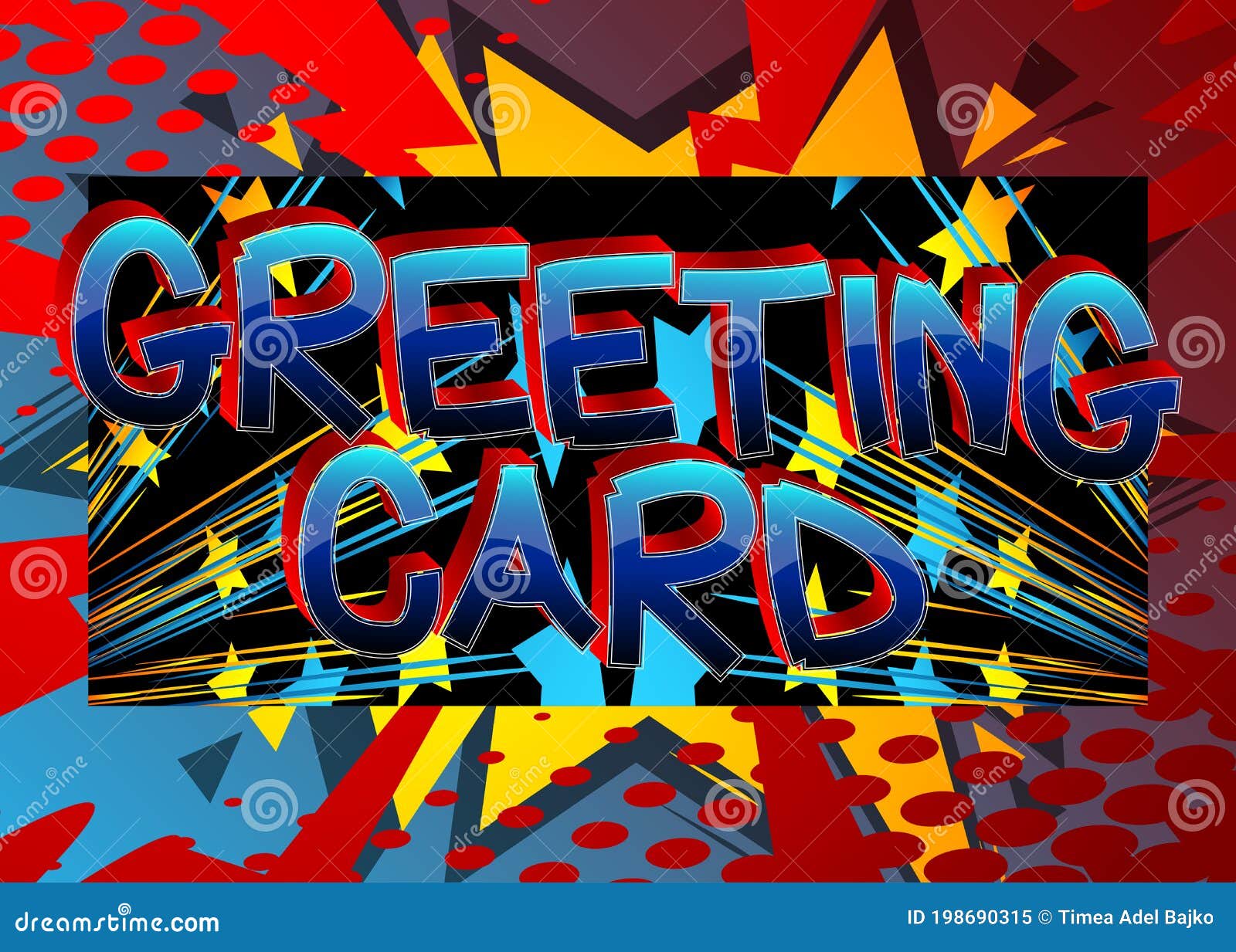 Greeting Card Comic Book Style Cartoon Words Stock Vector ...