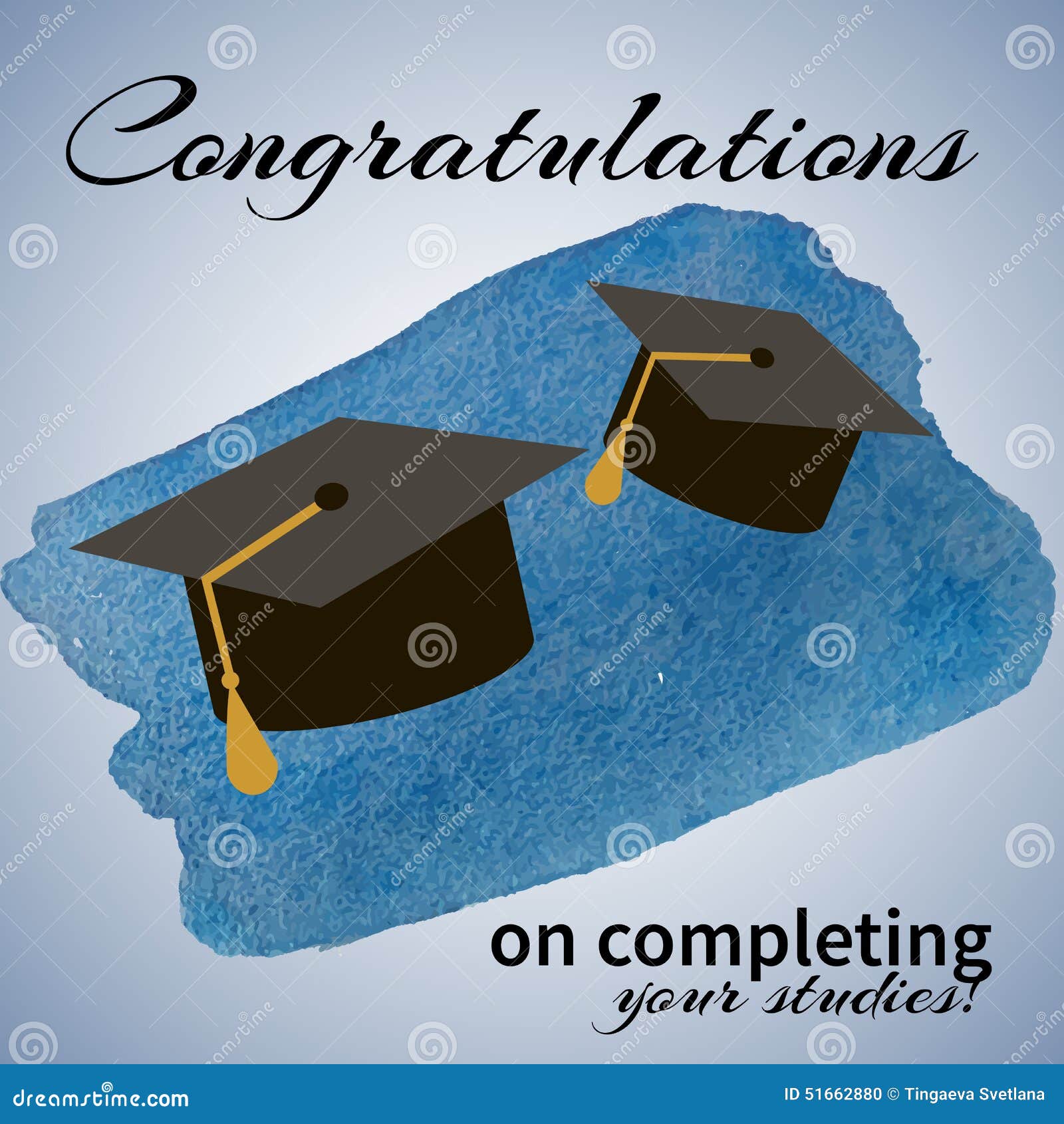 Greeting Card with Congratulations Graduate Completion Stock Vector ...