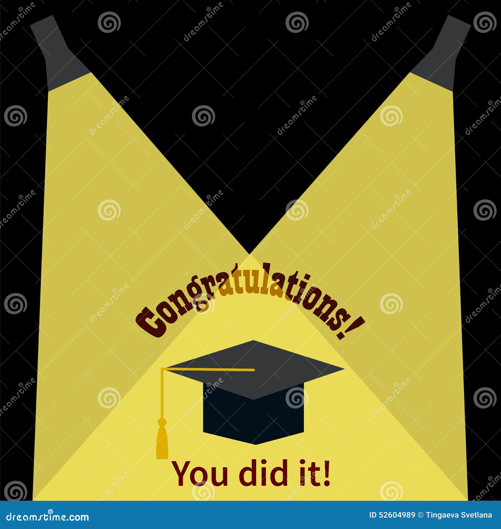 Greeting Card with Congratulations Graduate Stock Vector - Illustration ...