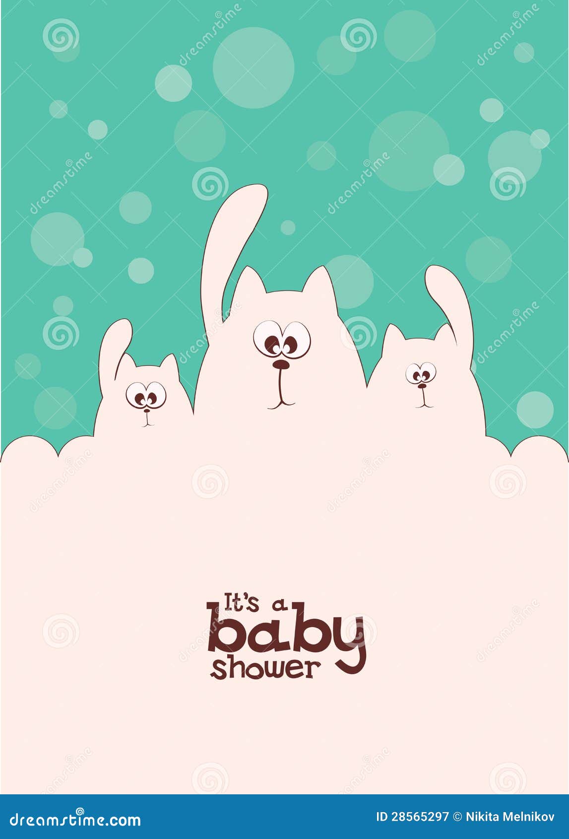 Greeting Card with Cute Cats Stock Vector - Illustration of funny ...